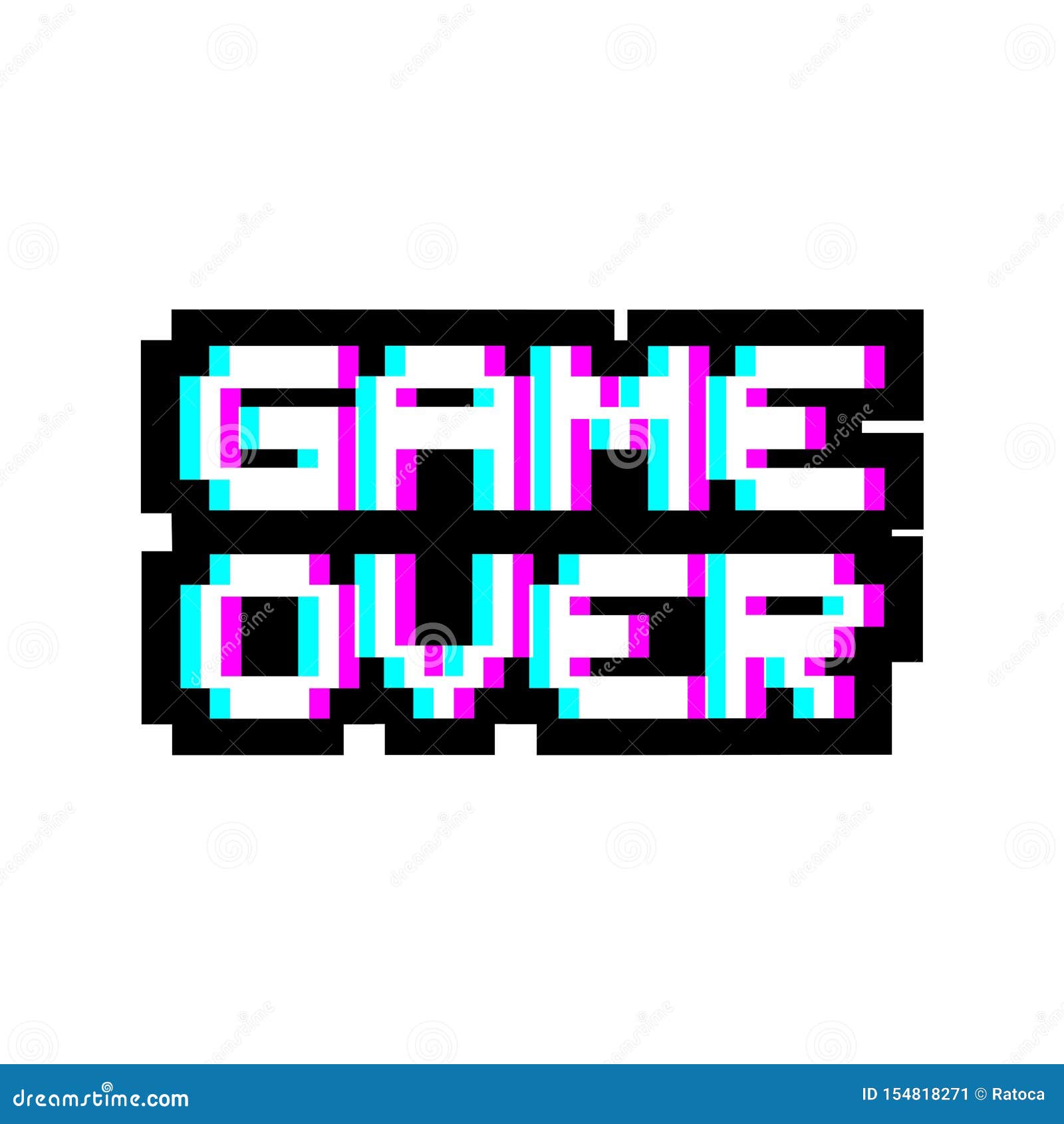 Game over pixel symbol stock vector. Illustration of computer - 154818271
