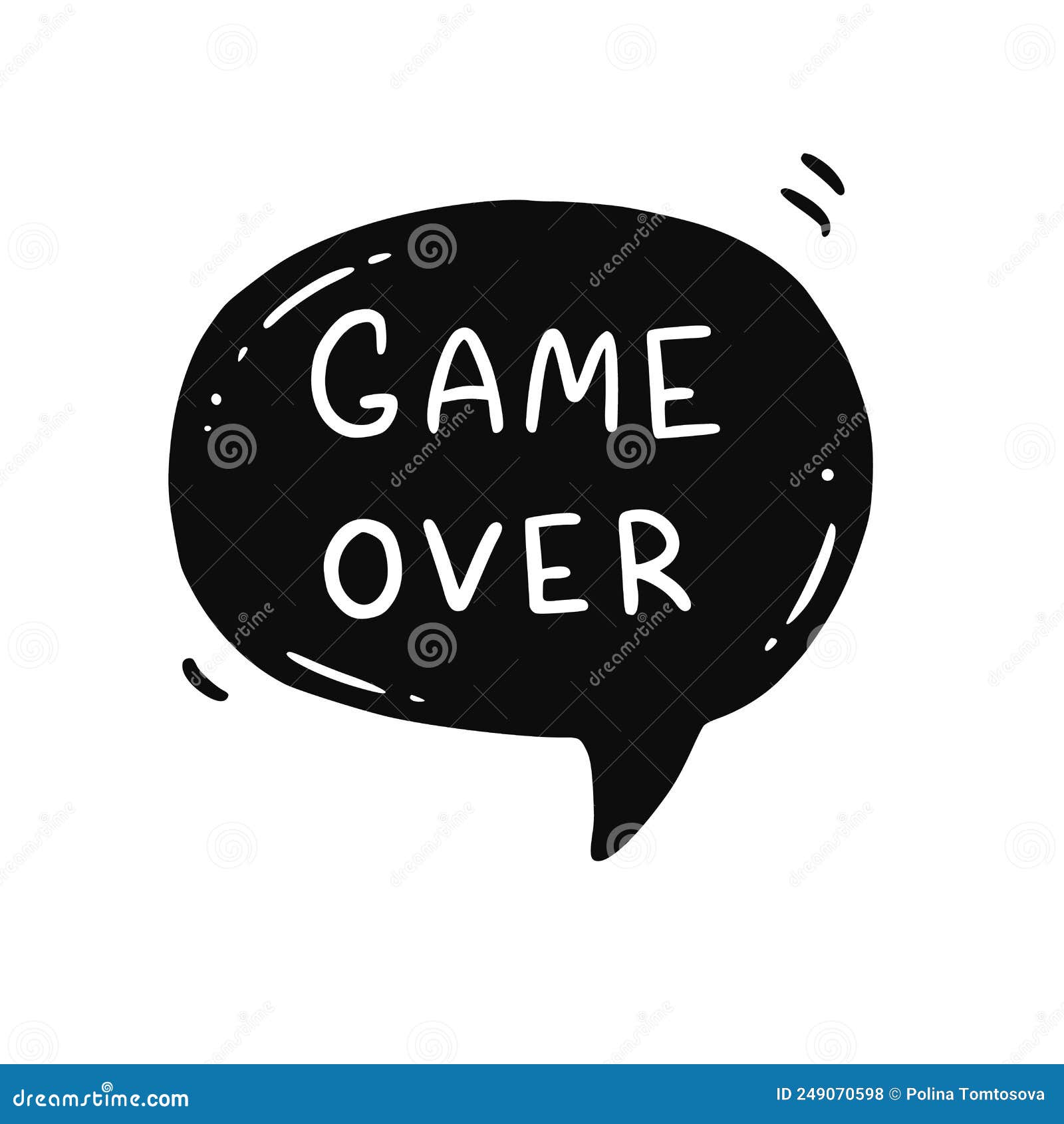 Game Over Quote Speech Bubble Element. Hand Drawn Stock Vector ...