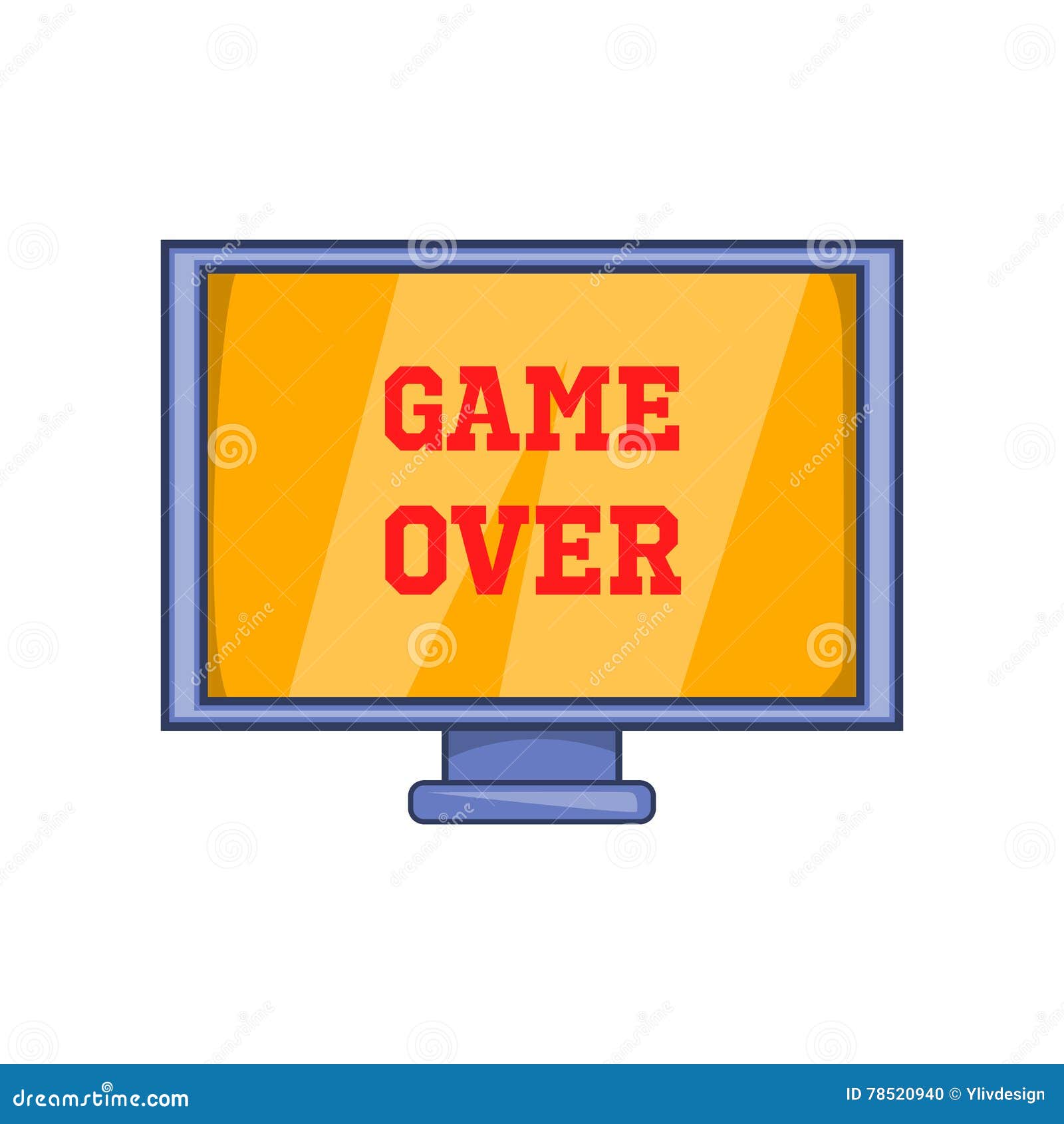 Game Over Screen Icon, Cartoon Style Stock Vector - Illustration of ...