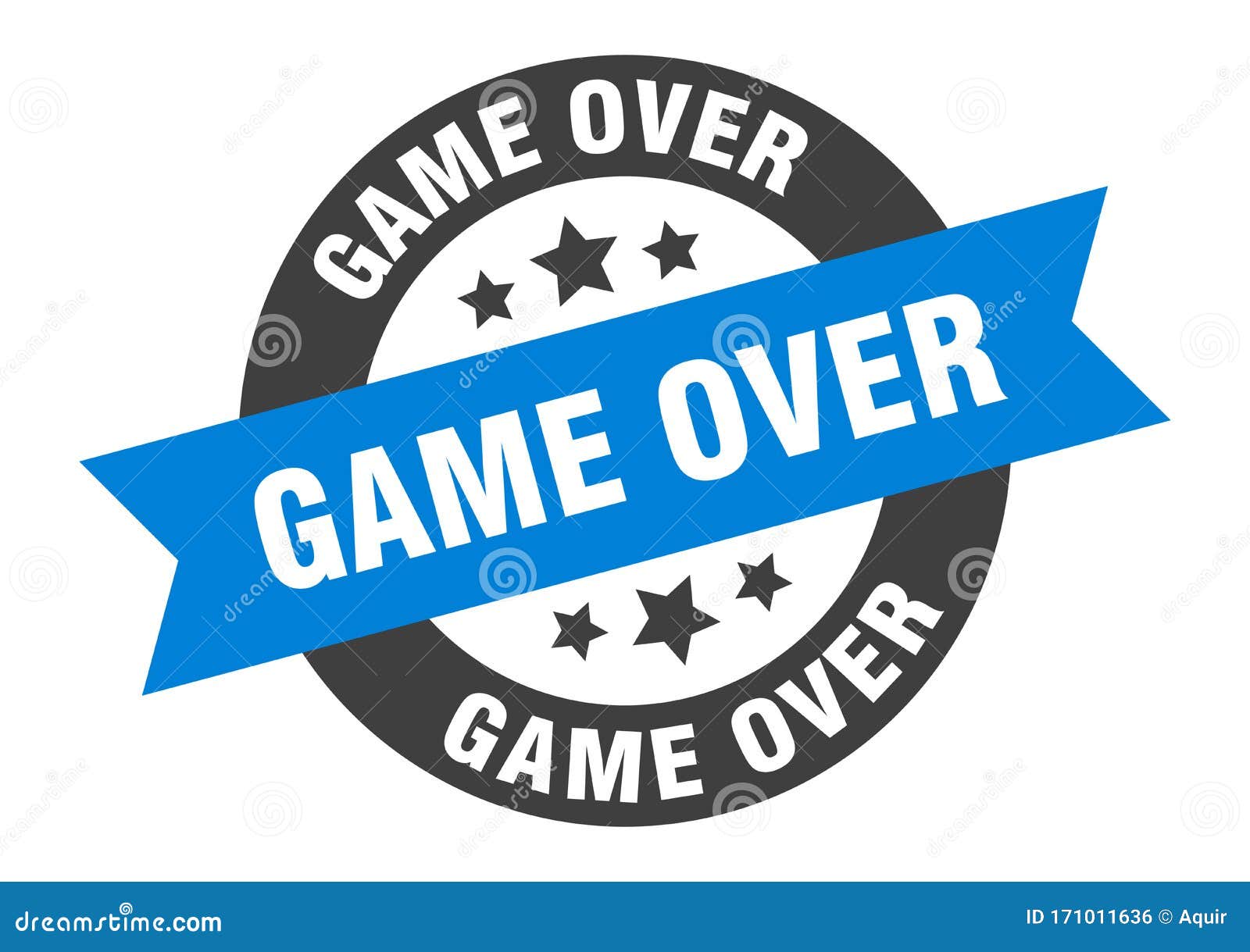 Game Over Sign. Game Over Round Ribbon Sticker Stock Vector ...