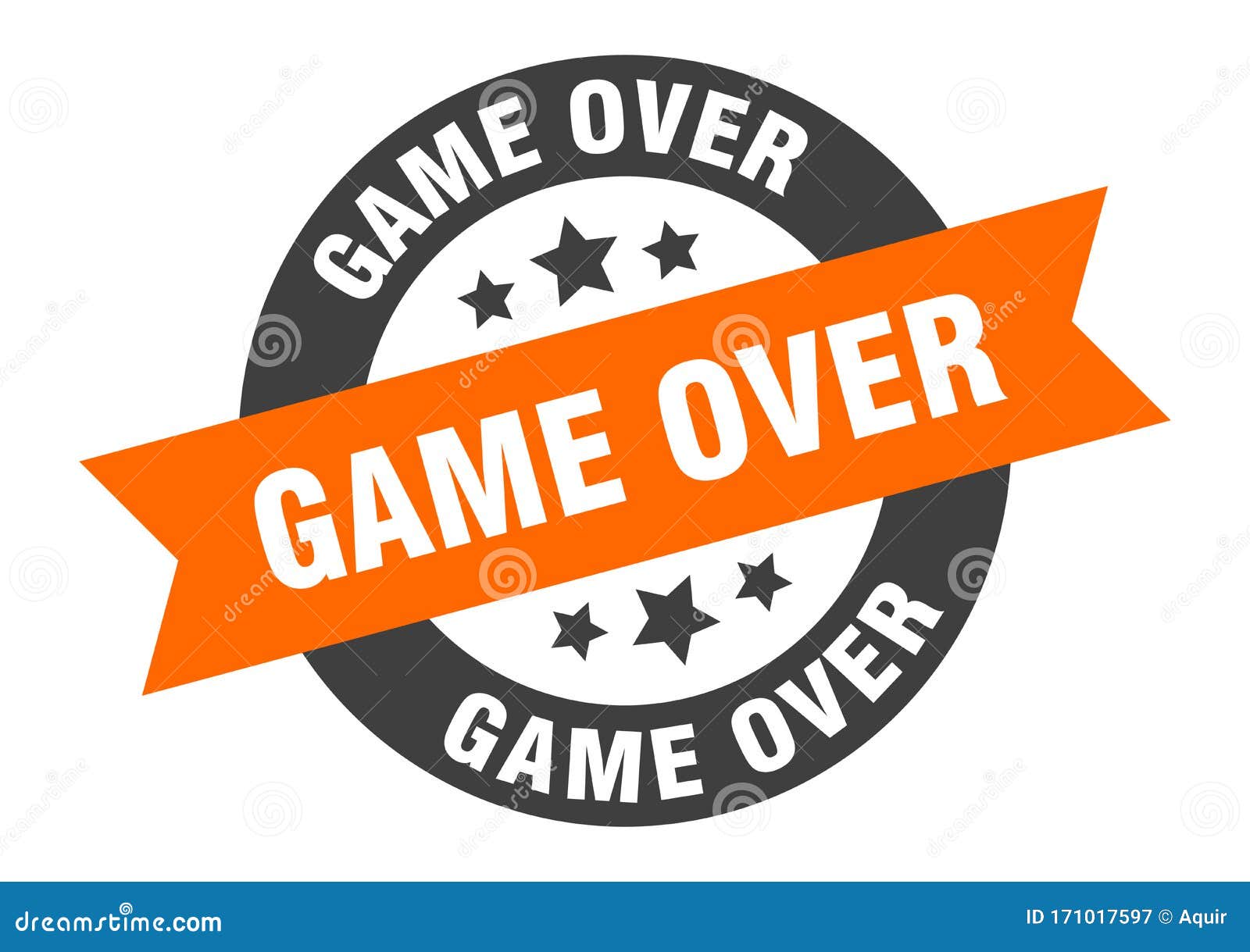 Game Over Sign. Game Over Round Ribbon Sticker Stock Vector ...