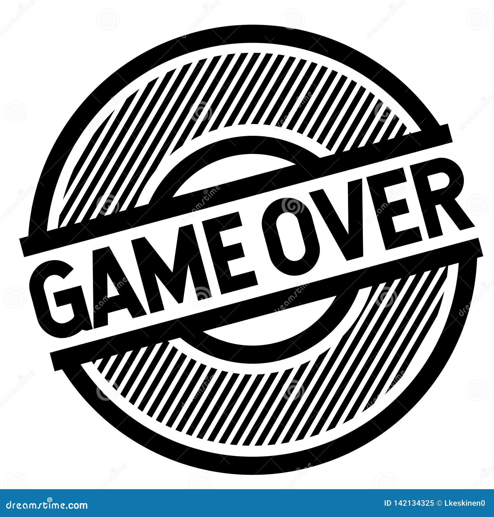 Game over stamp on white stock vector. Illustration of streaked - 142134325