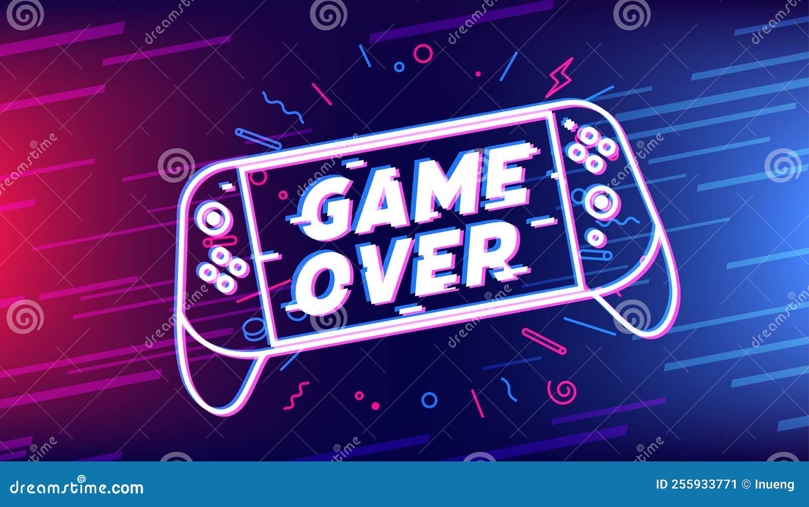 Game Over Text on Gaming Console Stock Vector - Illustration of game ...