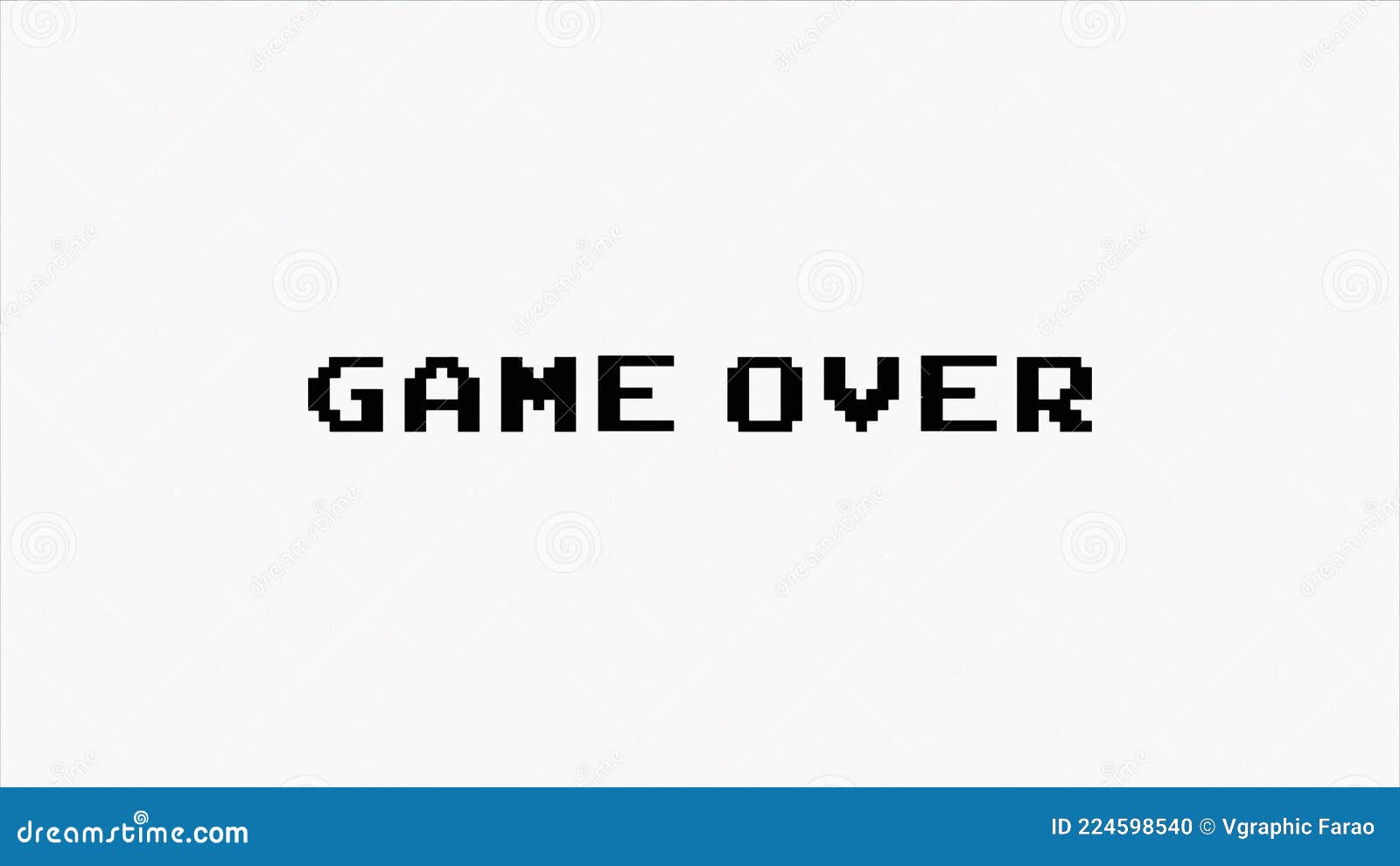 Game Over Text with Glitch Screen Effects on a Black Background. Stock ...