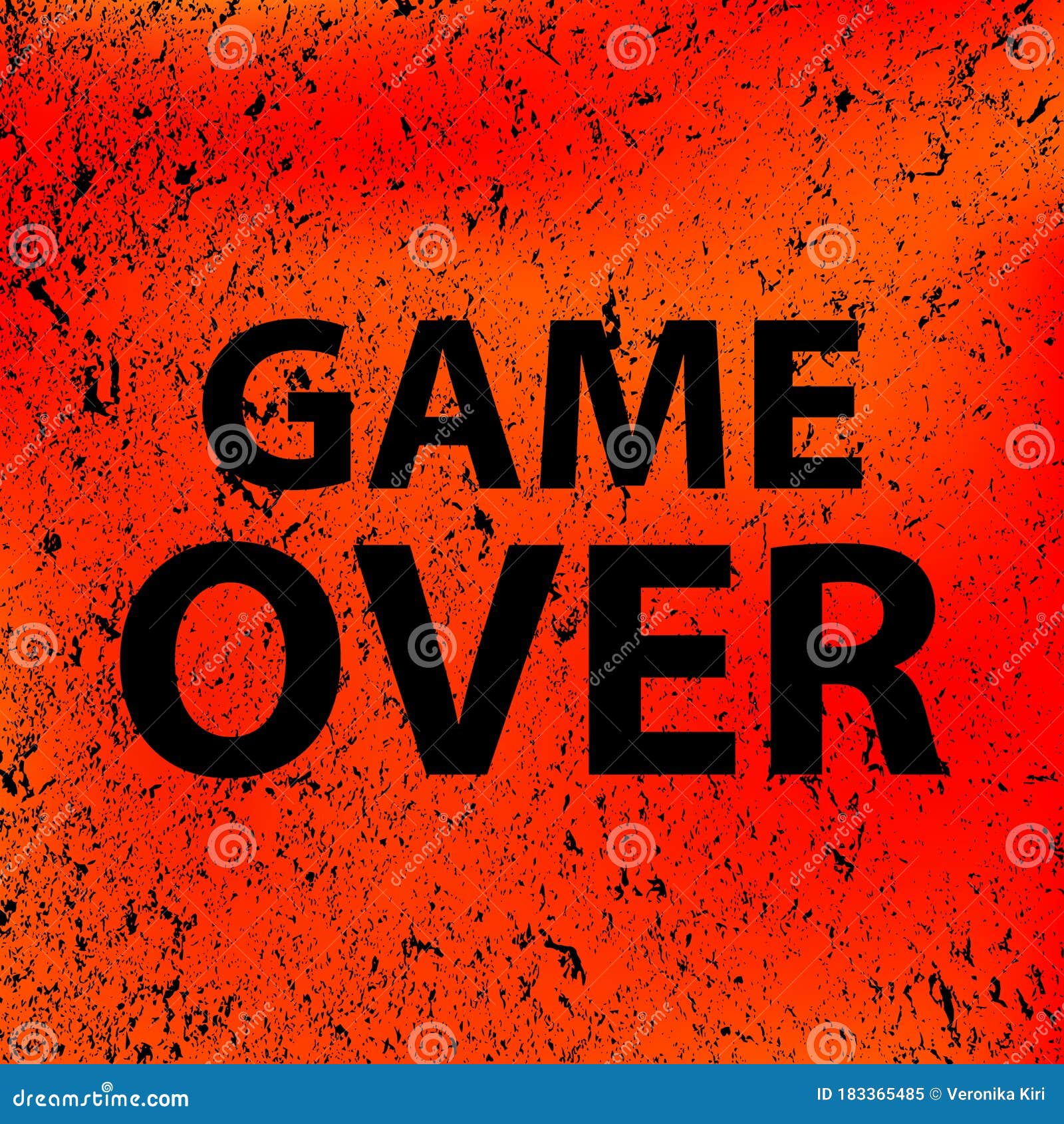 Game Over Text. Marble Colored Wall.Vector Illustration. Abstract Stone ...