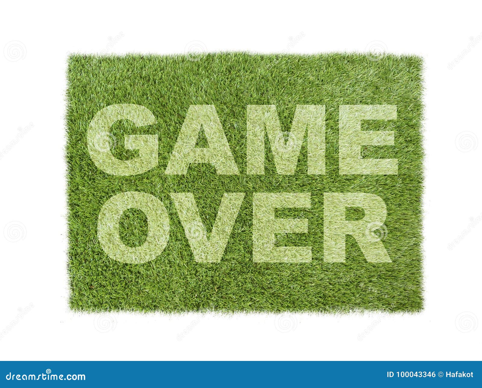 Green Grass Isolated on White with Game Over Title Stock Photo - Image ...
