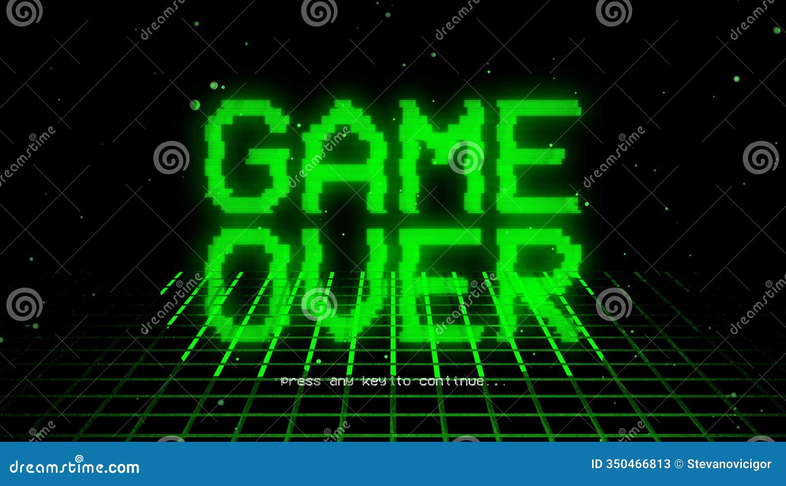 Game Over, Vintage Arcade Game Screen with Glitch Effect Stock Image ...