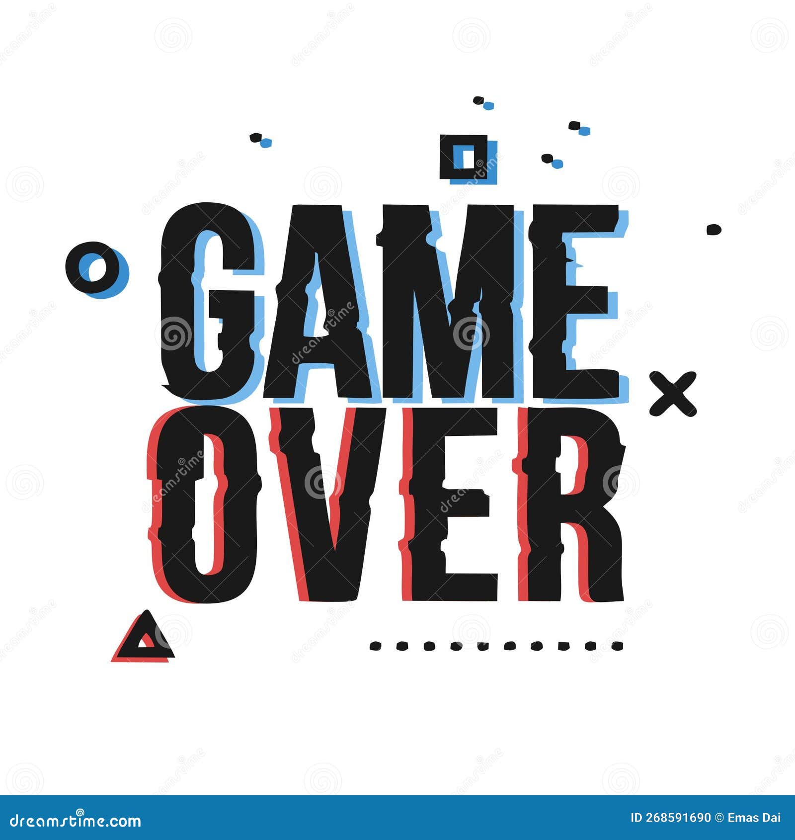 Game Over with White Background Stock Vector - Illustration of ...