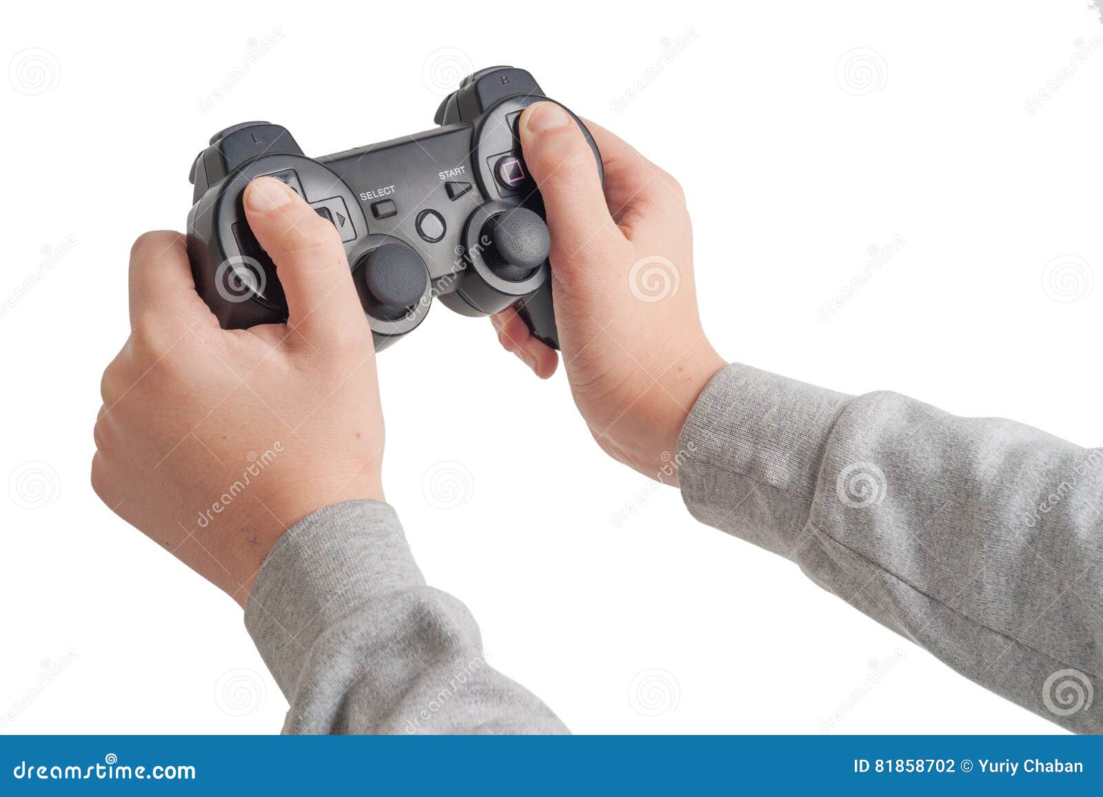 Game Pad in the Hands of Scholar Boy Stock Photo - Image of buttons ...