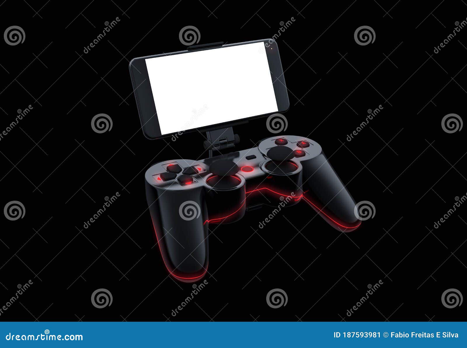 Game Pad with Smartphone Attached. Future of Game Contest Stock Image ...