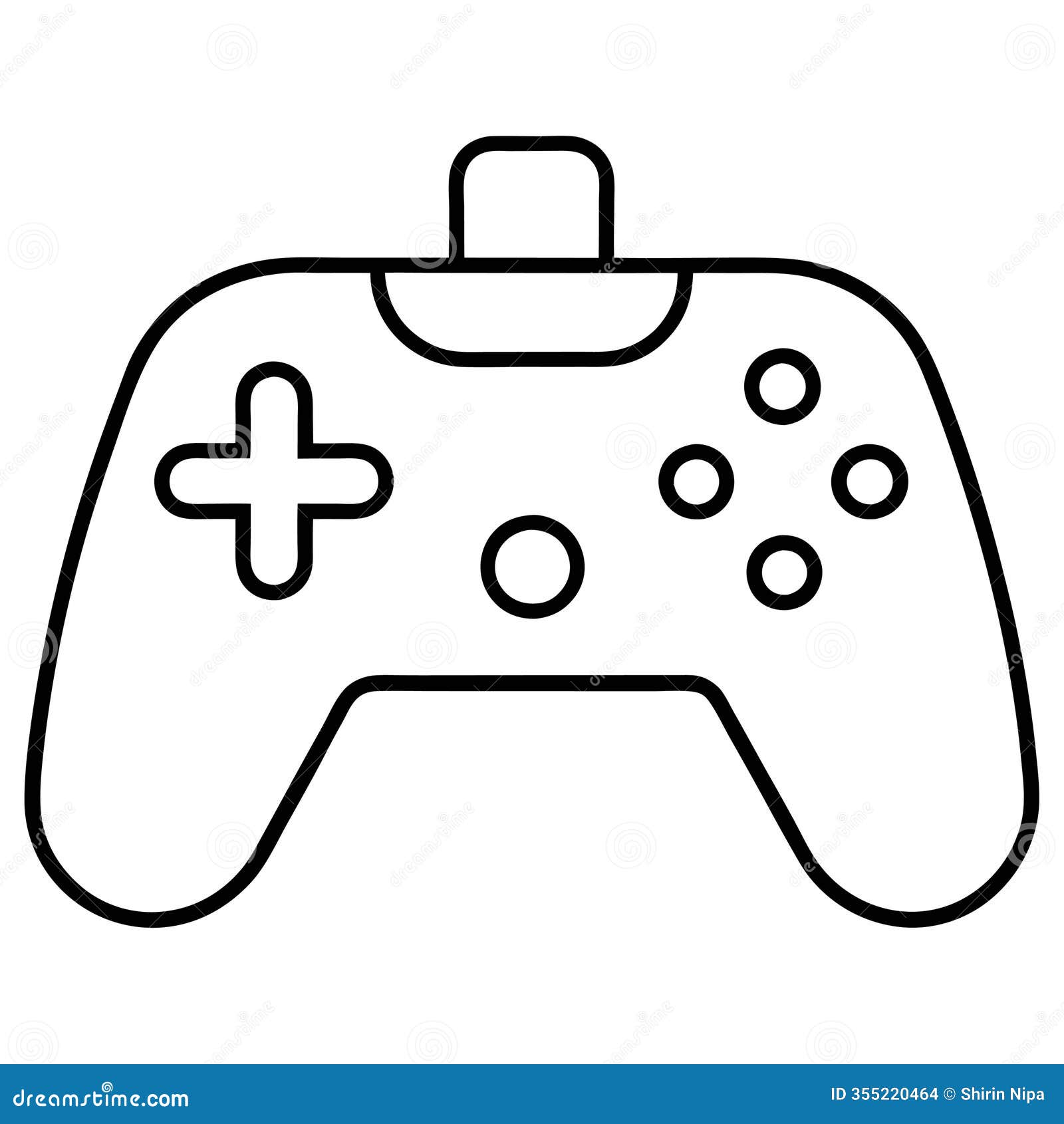 Game Pad Vector Illustration Line Art Stock Illustration - Illustration ...