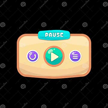 Game pause ui elements stock illustration. Illustration of graphic ...