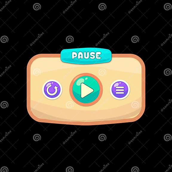 Game pause ui elements stock illustration. Illustration of graphic ...