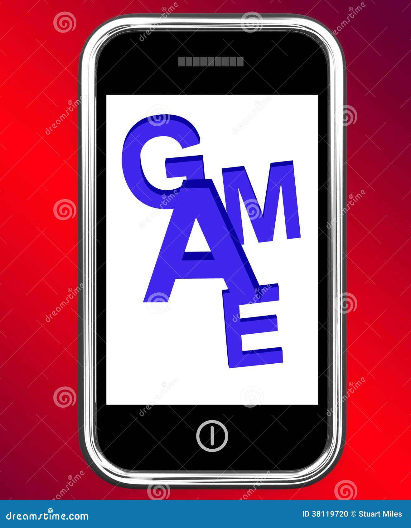 Game on Phone Shows Online Gaming or Gambling Stock Illustration ...