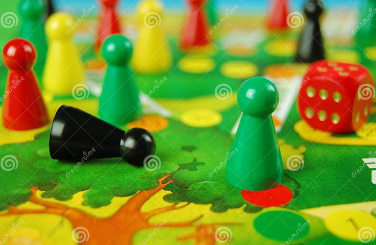 Game pieces on board stock image. Image of cube, children - 21893113
