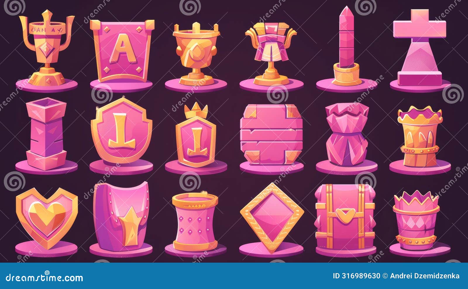 Game Pink Glossy Boards with Labels of Level Number and Experience ...