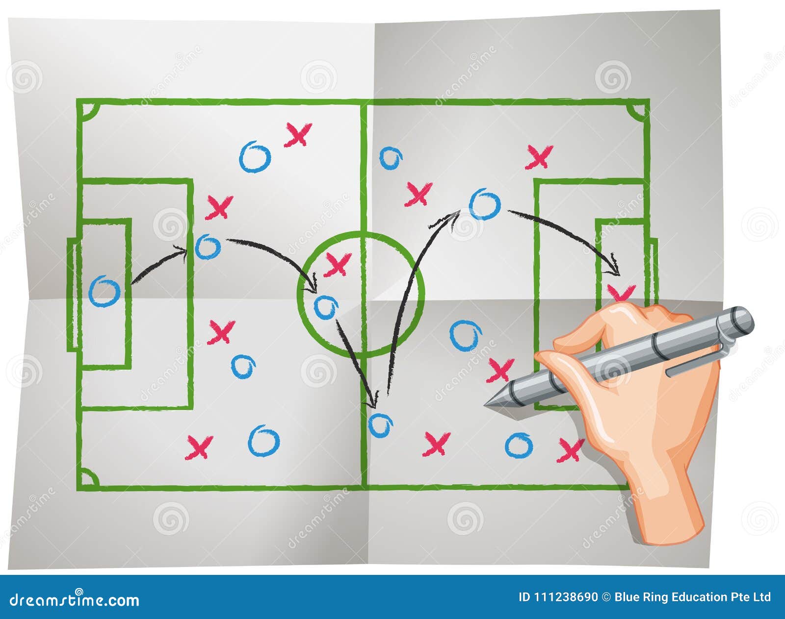 Game plan on draft paper stock vector. Illustration of sports - 111238690