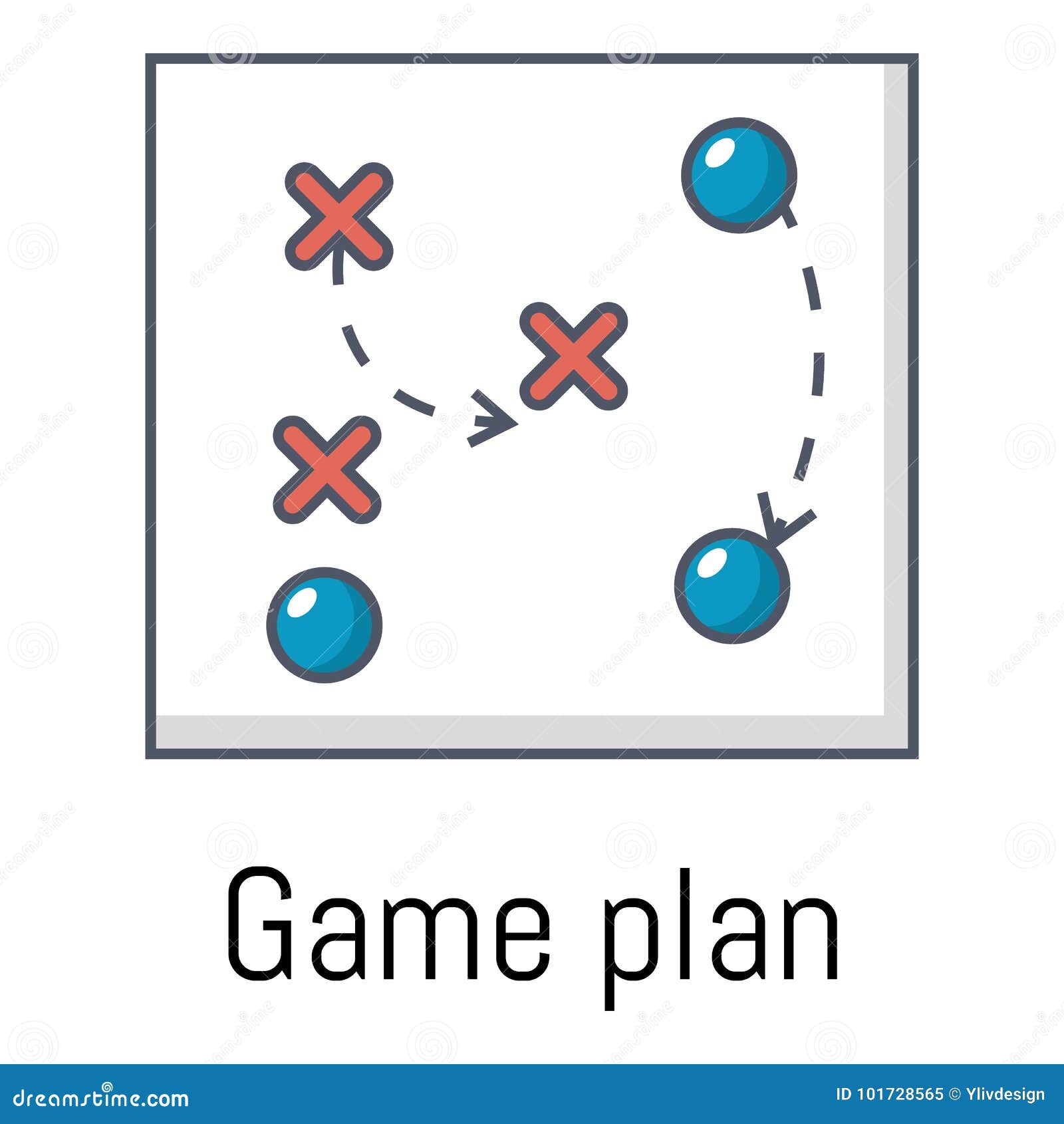 Game Plan Icon, Cartoon Style Stock Vector - Illustration of chalk ...