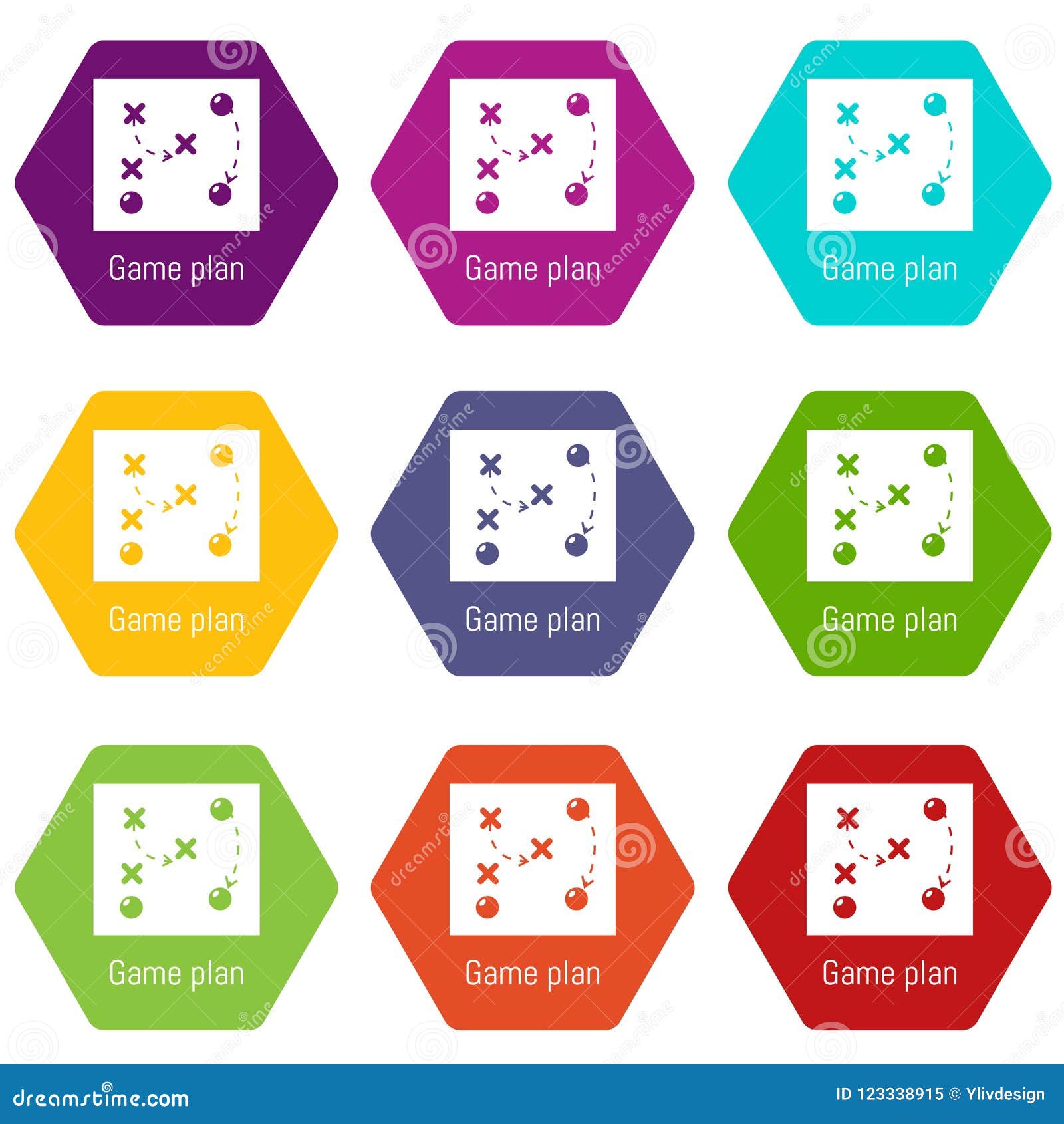 Game Plan Icons Set 9 Vector Stock Vector - Illustration of strategic ...