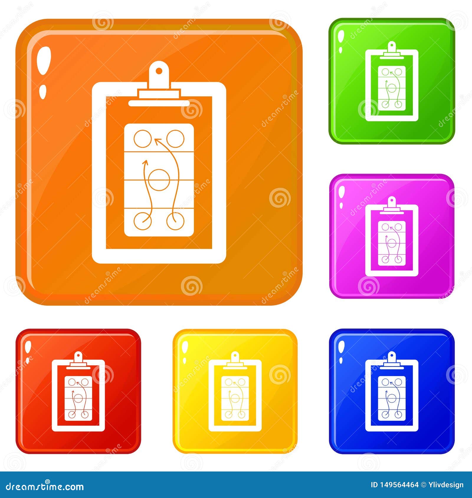 Game Plan Icons Set Vector Color Stock Vector - Illustration of area ...