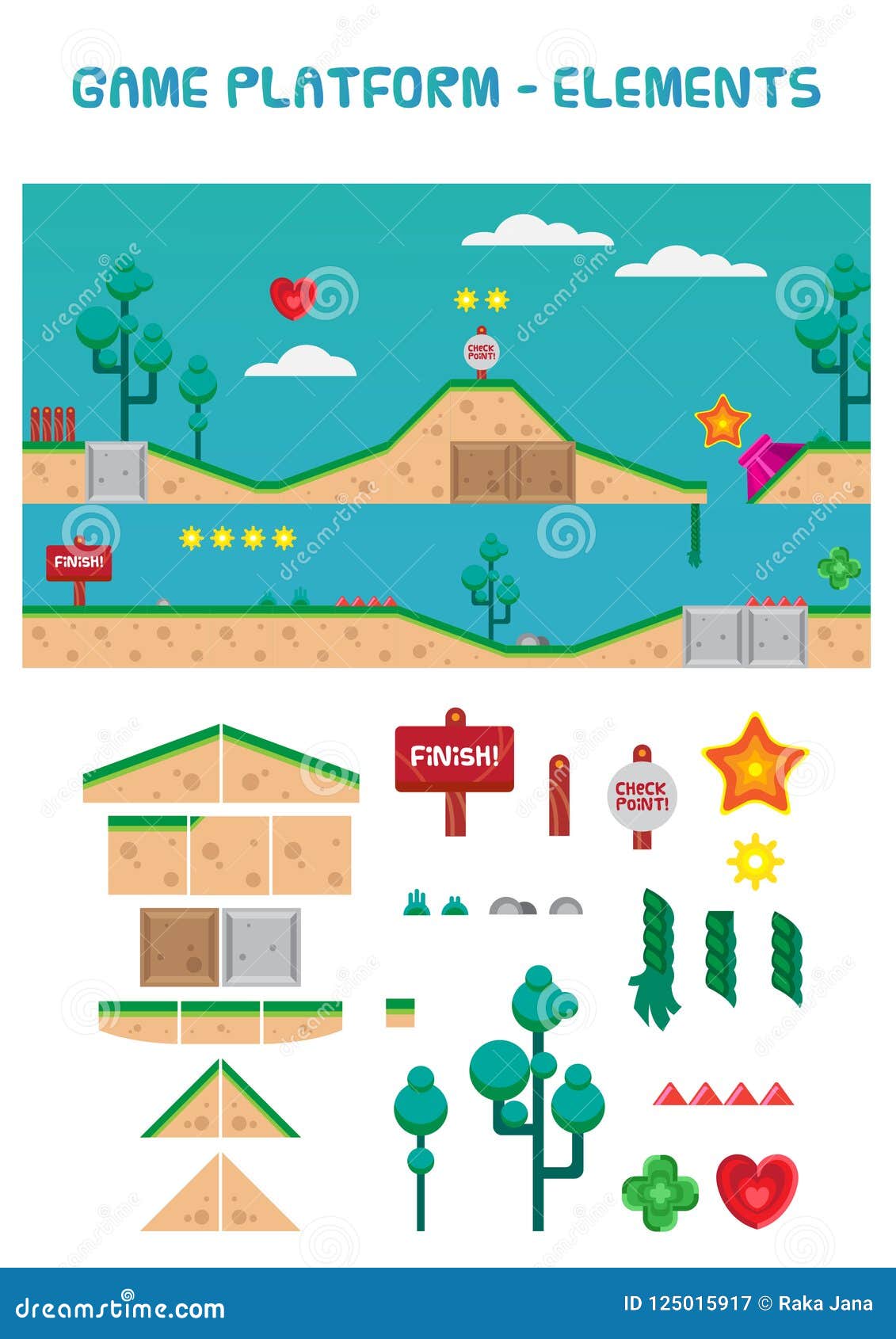 GAME PLATFORM ELEMENTS VECTOR SET Stock Illustration - Illustration of ...