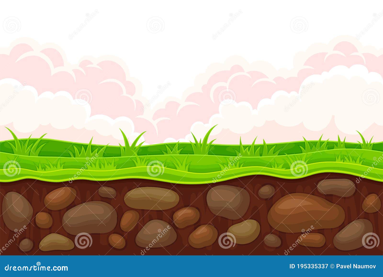 Game Platform with Uneven Terrain and Environment Vector Illustration ...