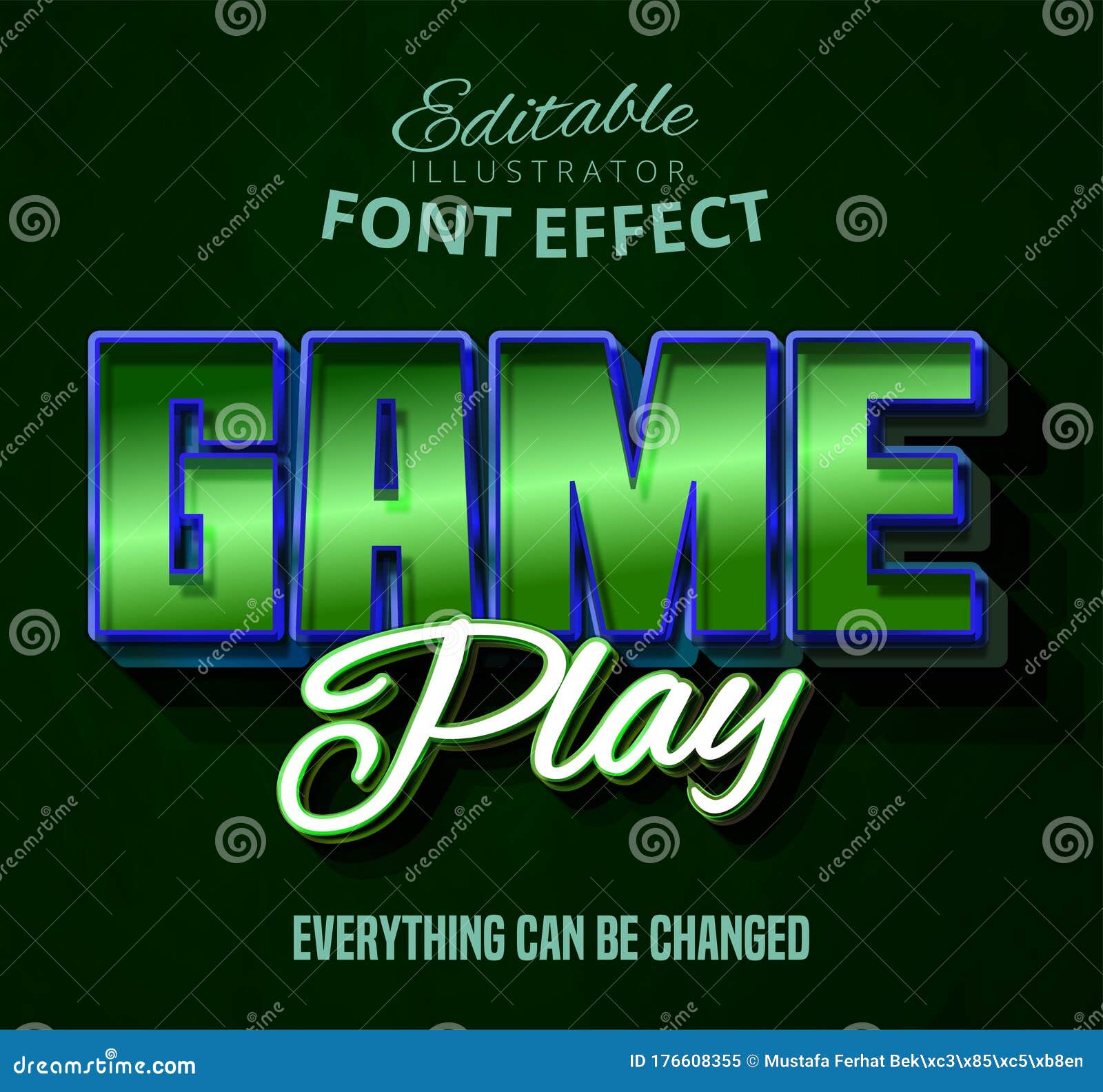 Game Play Text, Editable Font Effect Stock Image - Image of name, title ...