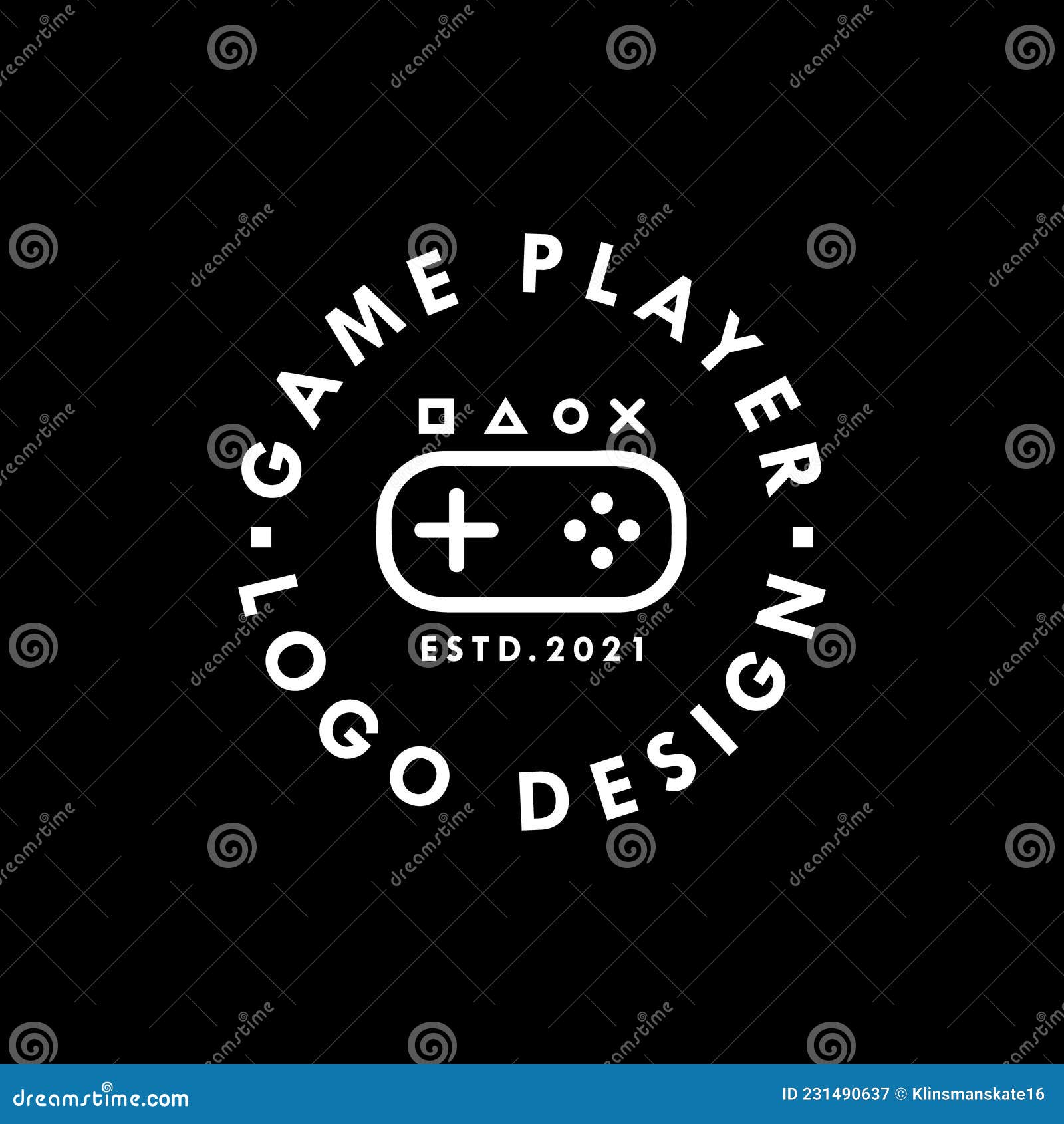 Game Player Logo Design Template Vector Stock Vector - Illustration of ...