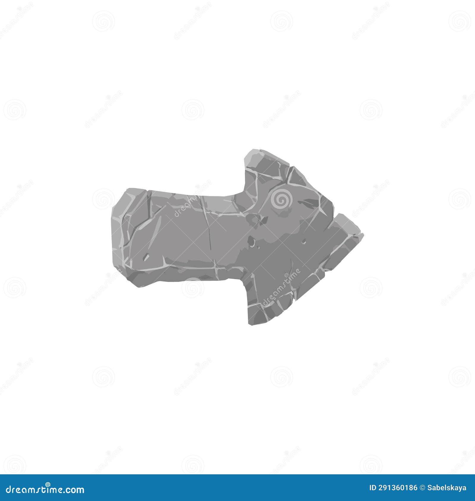 Game Pointer, Stone Plate in Arrow Form with Cracked, Vector ...