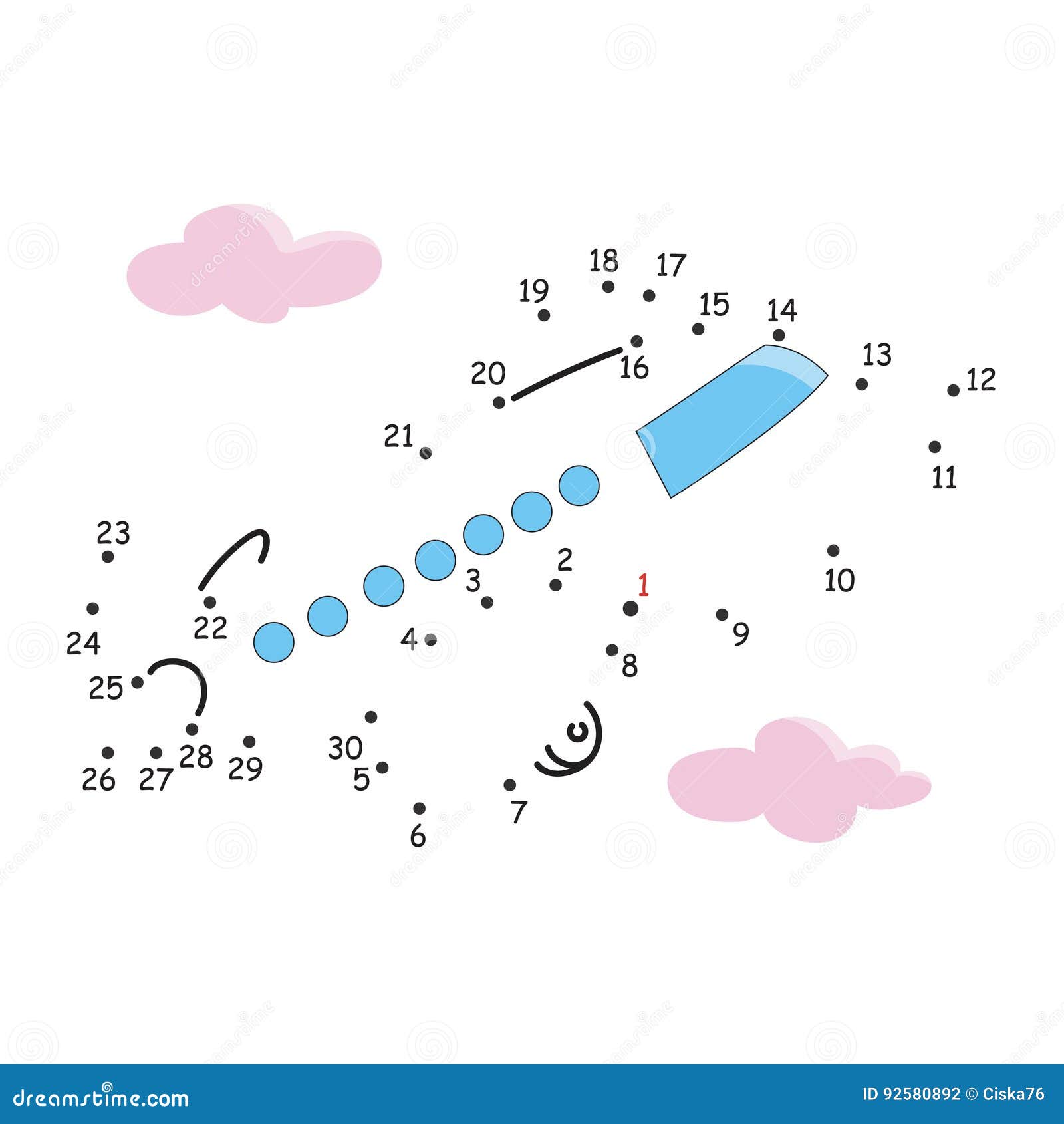 The Game of the Points, the Airplane Stock Illustration - Illustration ...