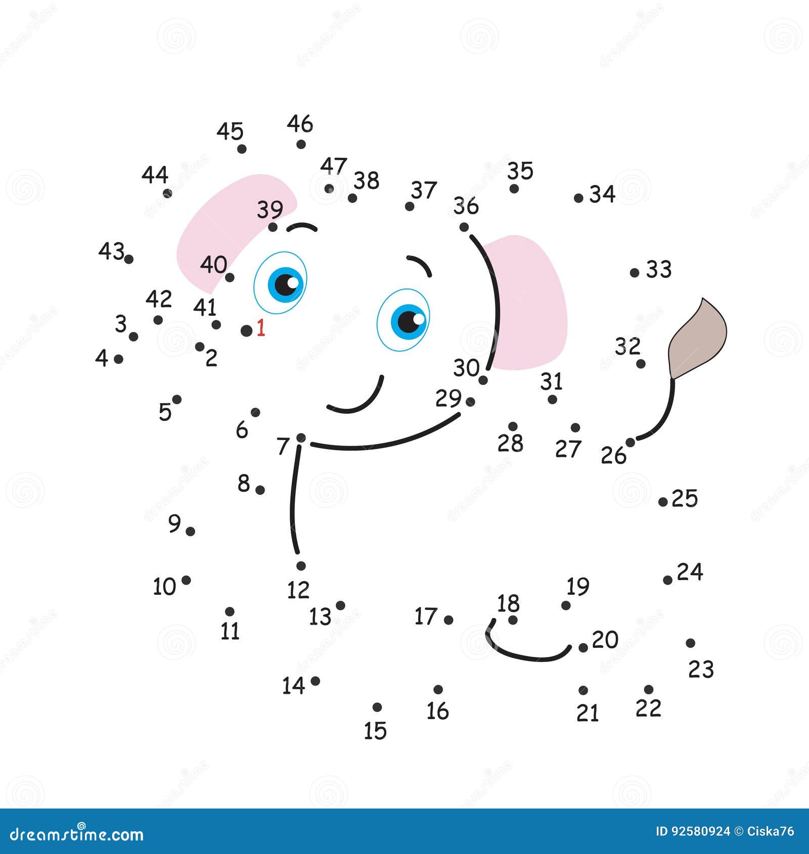 The Game of the Points, the Elephant Stock Illustration - Illustration ...