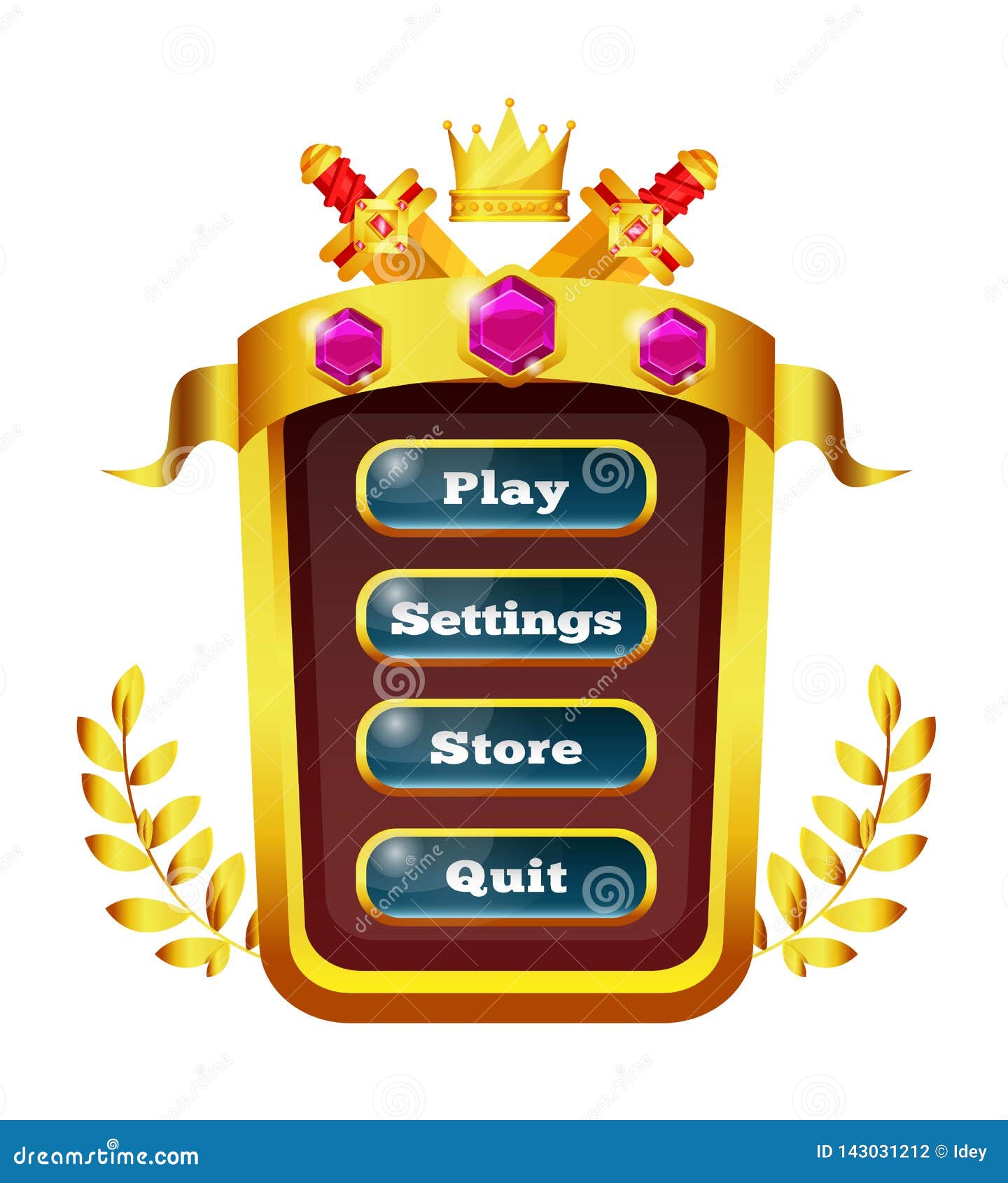 Game Pop-up Window with Main Menus, Panel with Buttons. Stock Vector ...