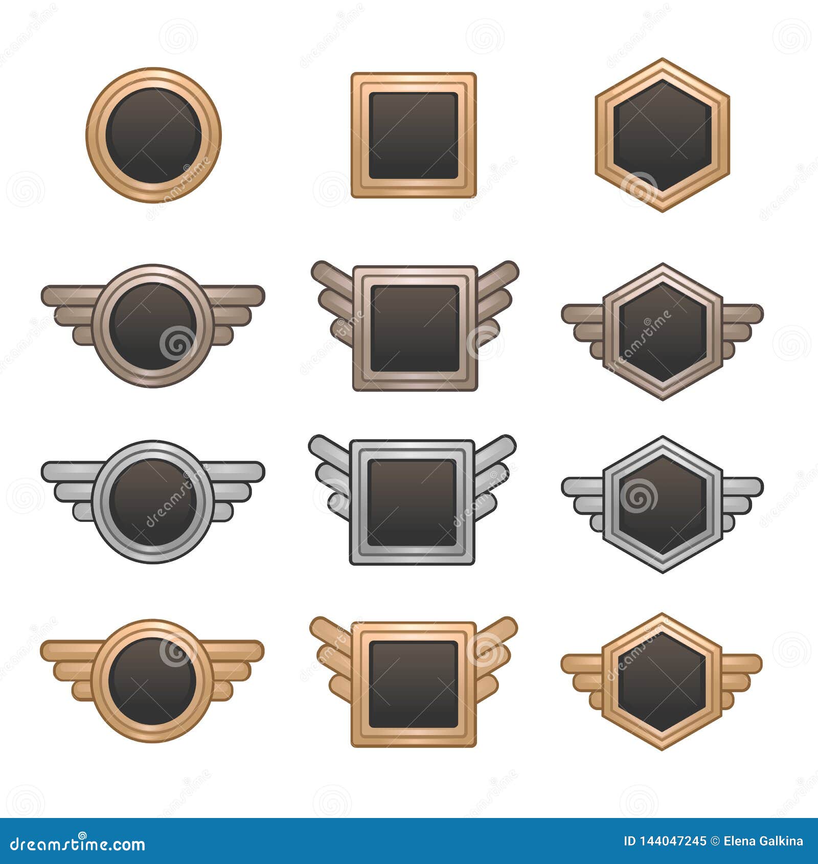 Game portrait frame set stock vector. Illustration of blank - 144047245