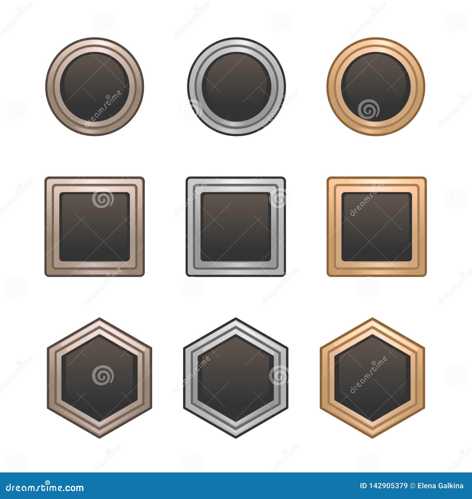 Game portrait frame set stock vector. Illustration of color - 142905379