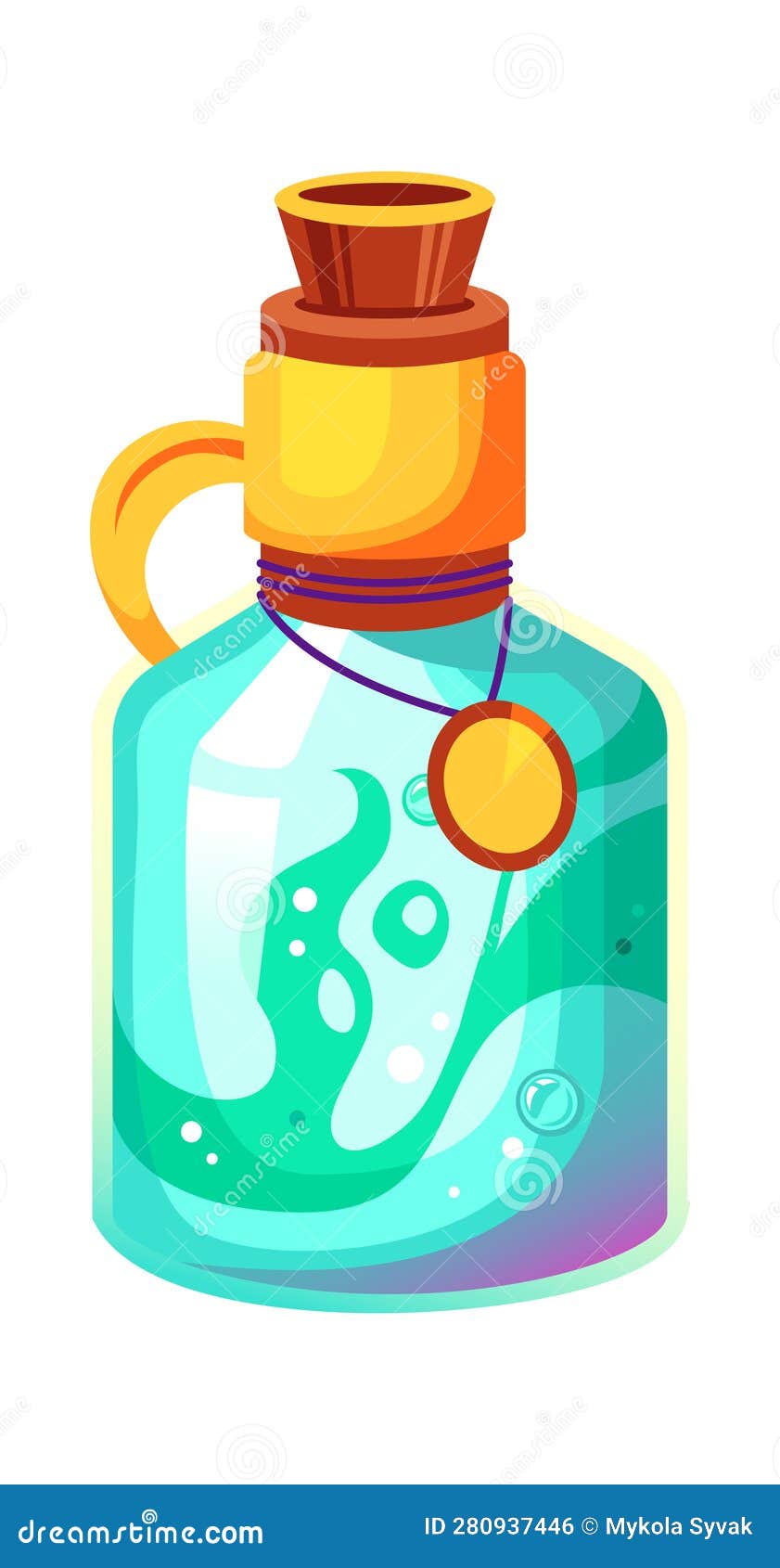 Game Potion Bottle Set, Vector Cartoon Magic Antidote, Witch Medicine ...