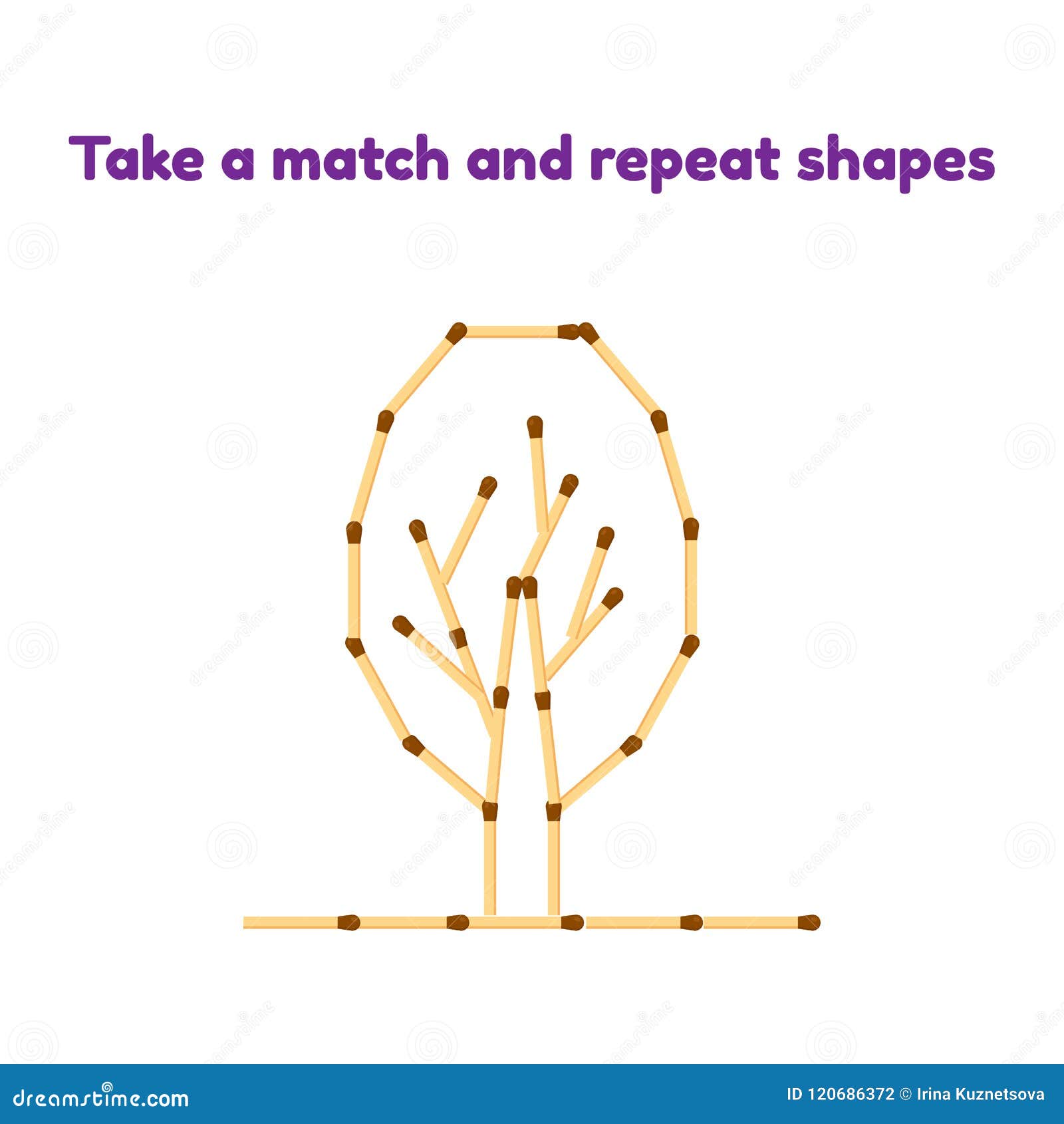 Game for Preschool Children. Take the Matches and Repeat the Picture ...