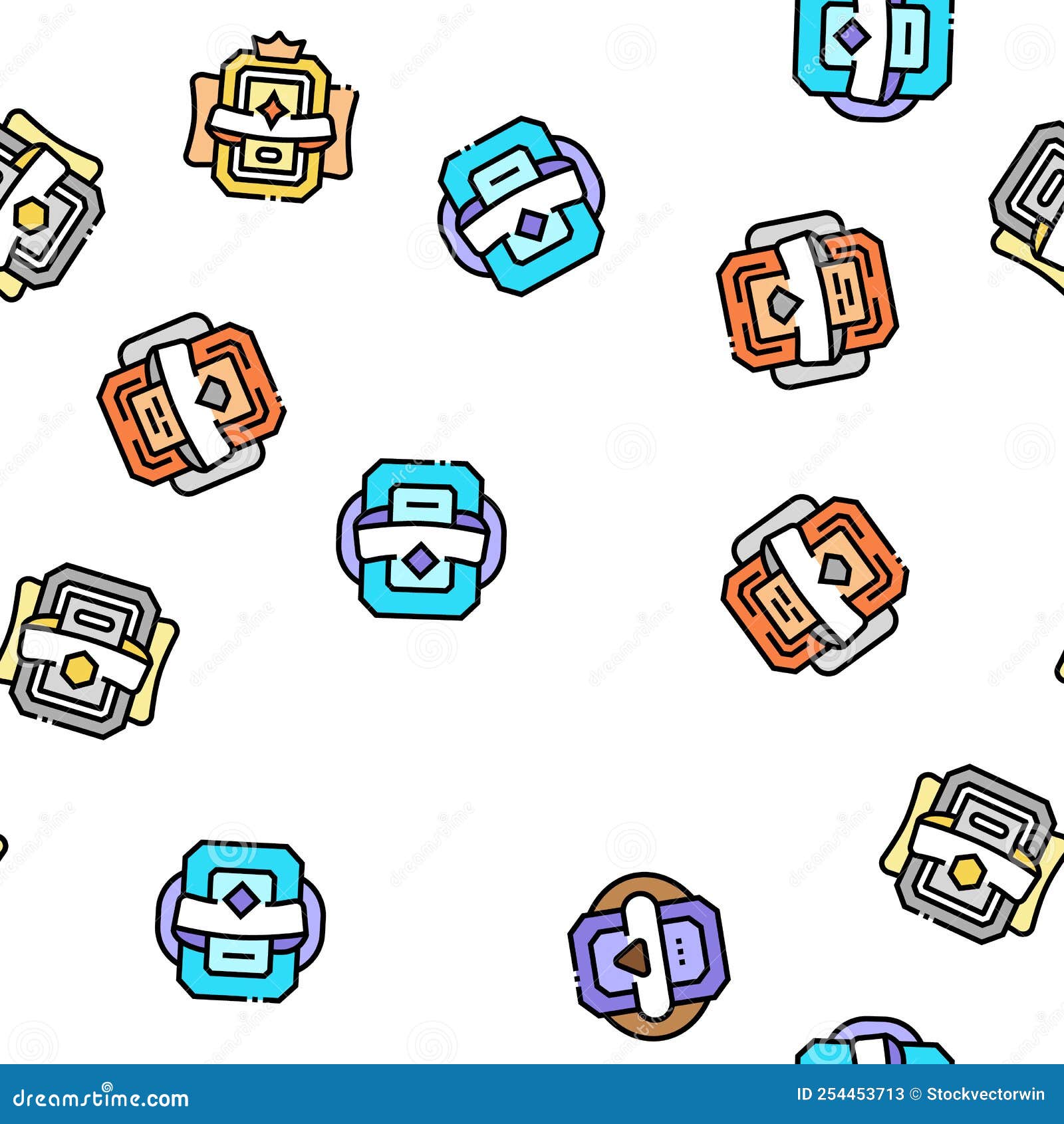 Game Progress Award and Medal Vector Seamless Pattern Stock Vector ...