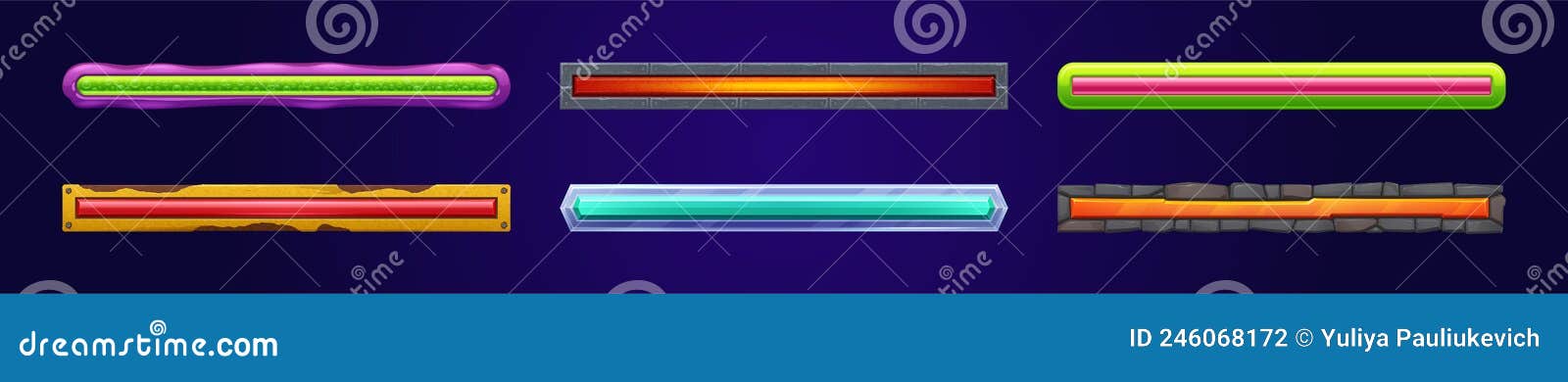 Game Progress Bars, Cartoon Vector Process Scales Stock Vector ... Game Progress Bars, Cartoon Vector Process Scales Stock Vector ...