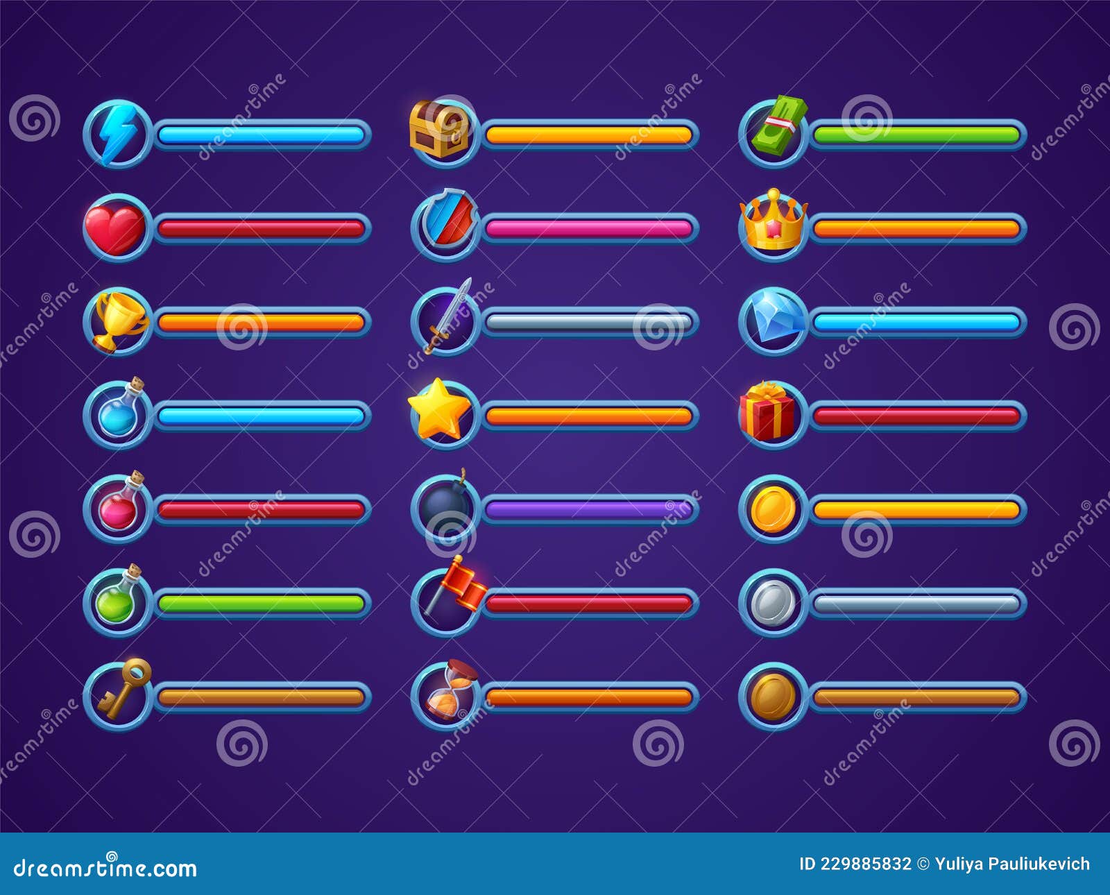 Game Progress Bars Vector Set Ui Cartoon Interface Stock Vector ... Game Progress Bars Vector Set Ui Cartoon Interface Stock Vector ...