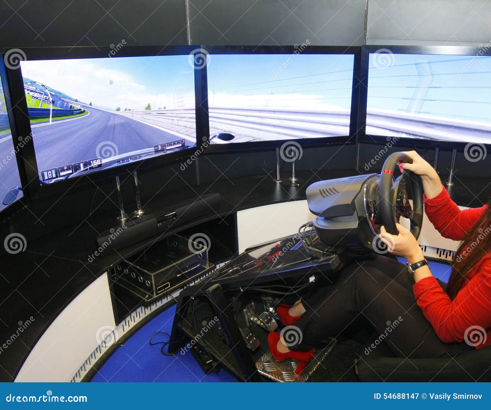 Game racing simulator stock image. Image of action, landscapes - 54688147