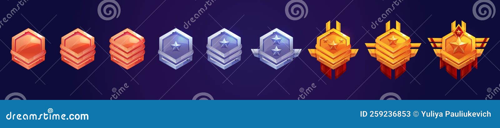 Game Rank Icons, Level Badges, Hexagon Tags Set Stock Vector ... Game Rank Icons, Level Badges, Hexagon Tags Set Stock Vector ...