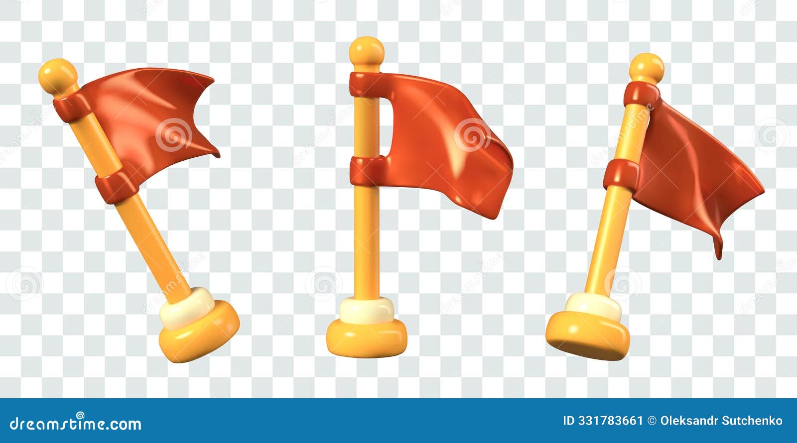 Game Red Flag on Stand. Symbol of Achievement, Victory Stock ...