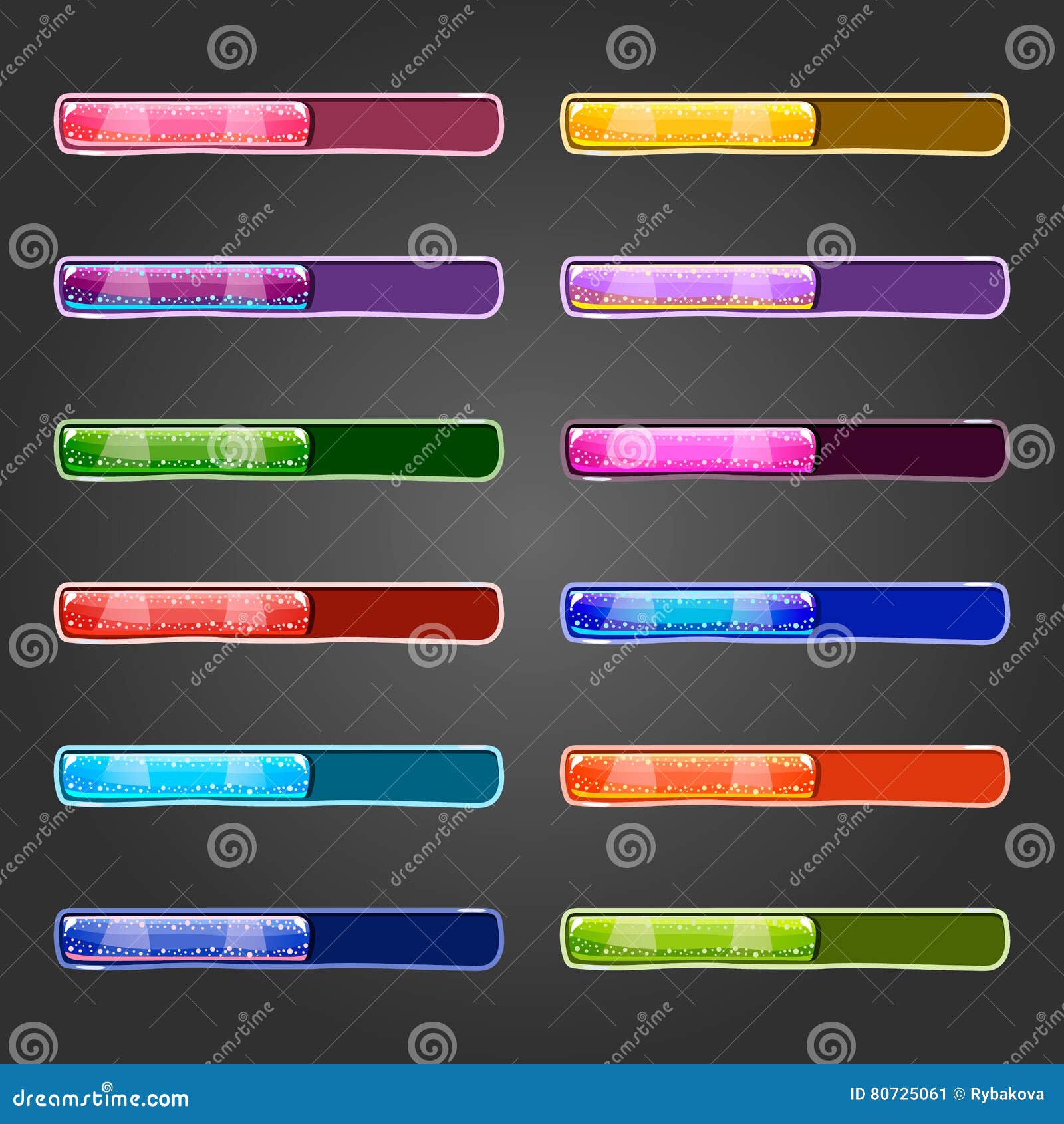 Game resource bar stock vector. Illustration of design - 80725061