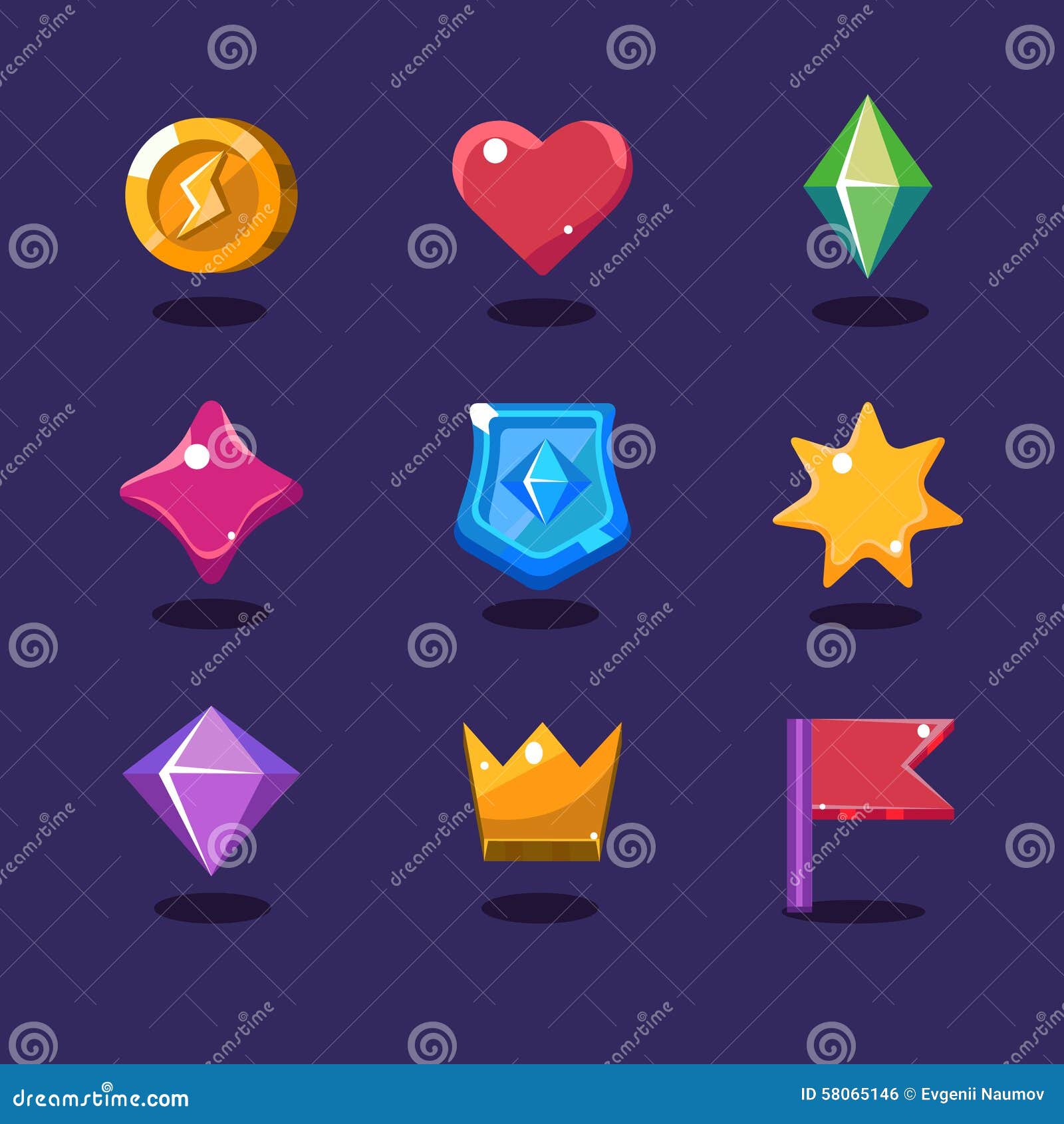Game resources icons stock vector. Illustration of color - 58065146