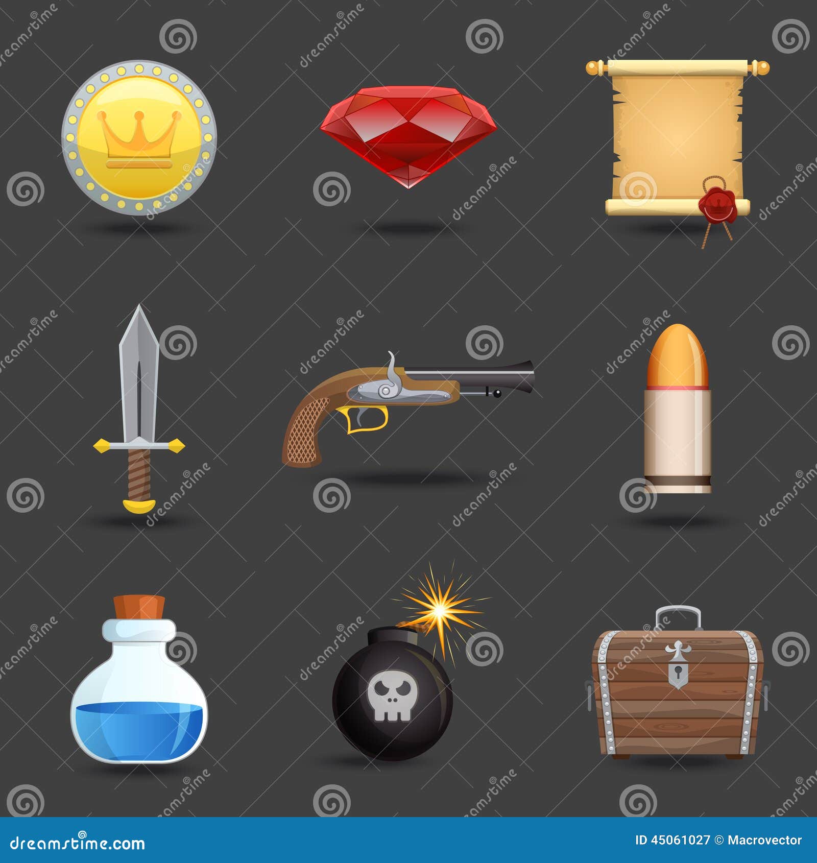 Game resources icons stock vector. Illustration of internet - 45061027