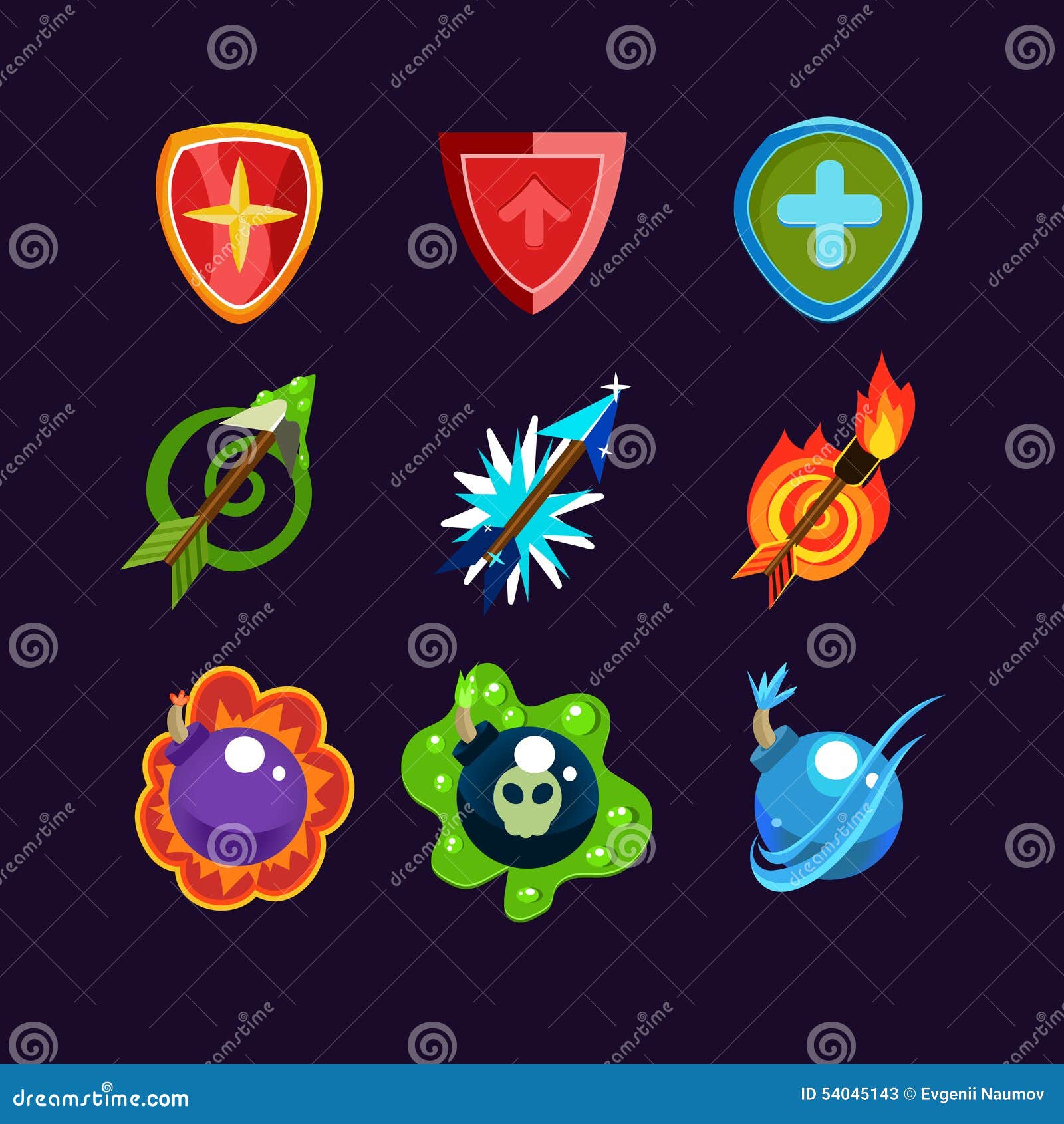 Game Resources Icons stock vector. Illustration of mace - 54045143