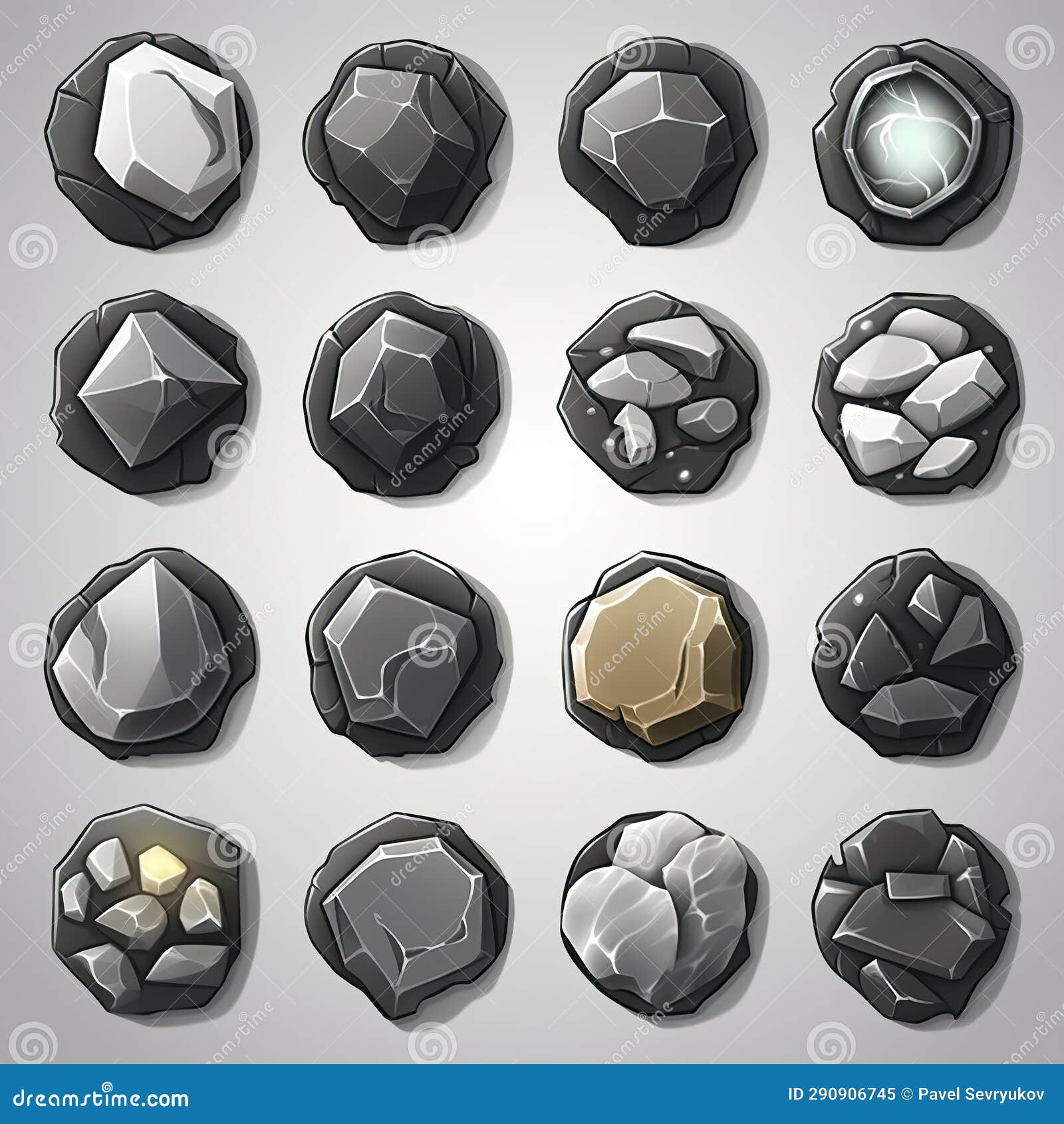 Game Rock Stone Button Ai Generated Stock Image - Image of panel, arrow ...