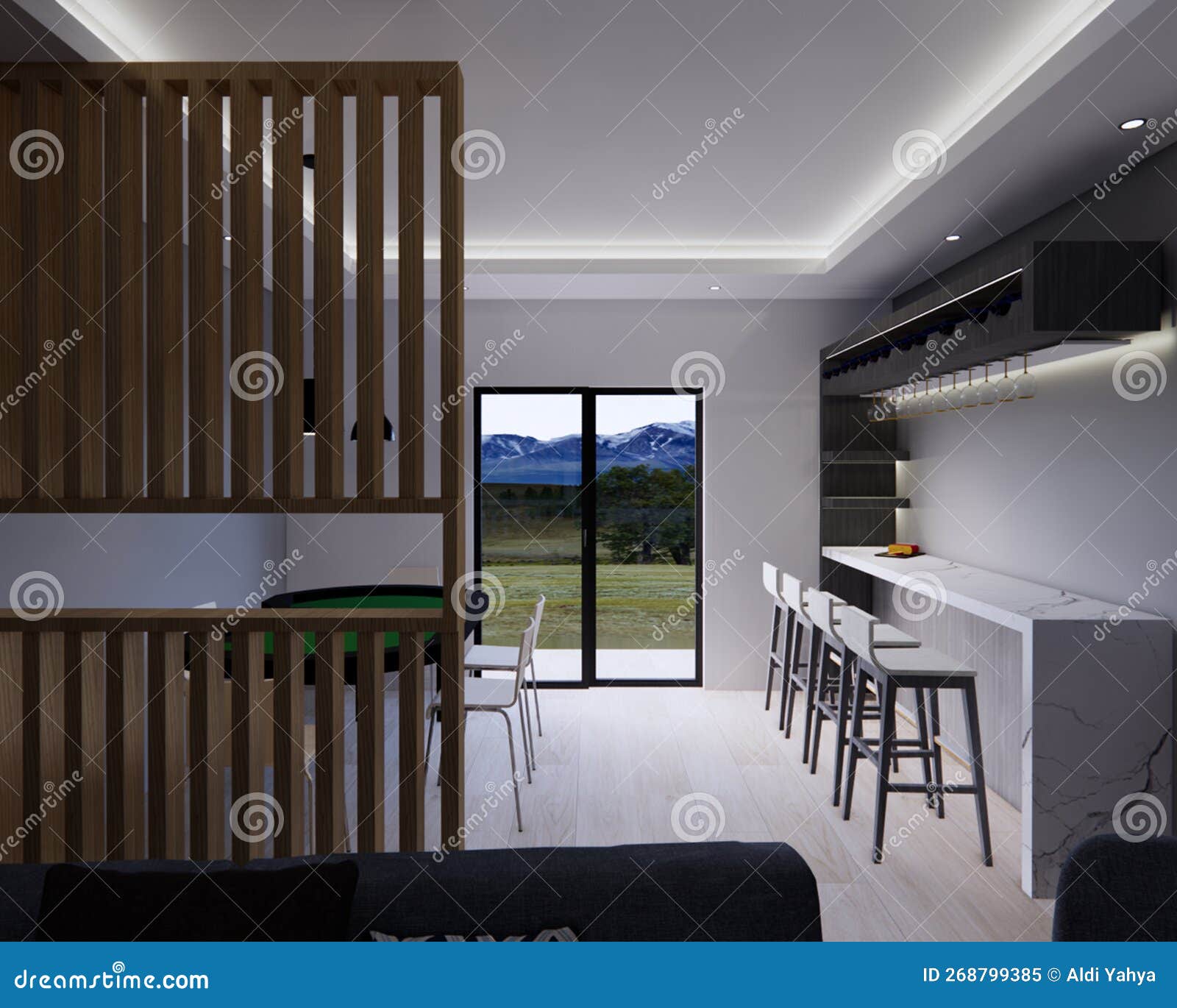 Game room interior design stock image. Image of desk - 268799385