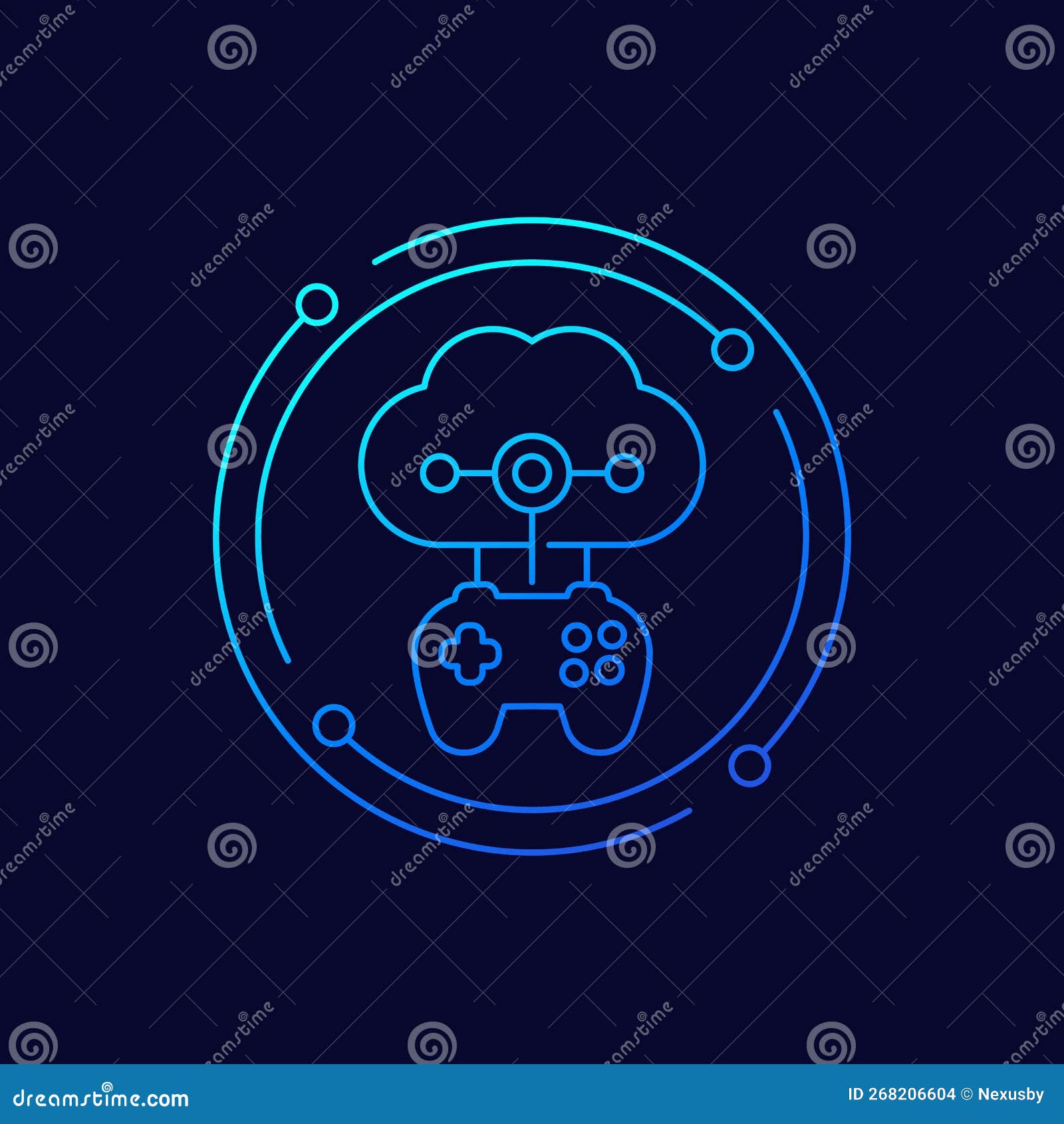 Game Server Icon, Linear Design Stock Vector - Illustration of ...