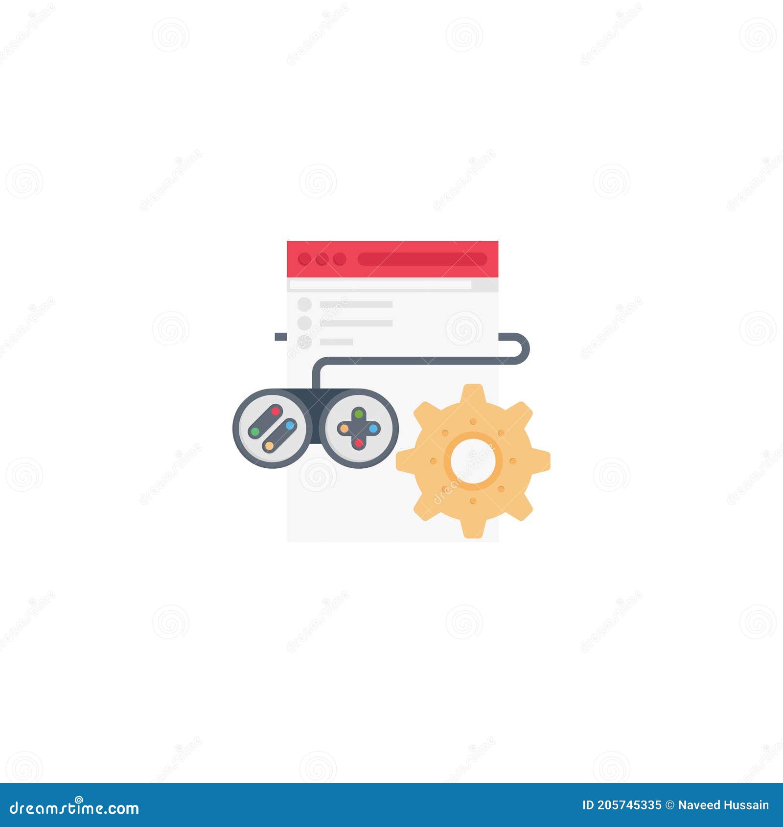 Game Setting Vector Flat Colour Icon Stock Vector - Illustration of ...